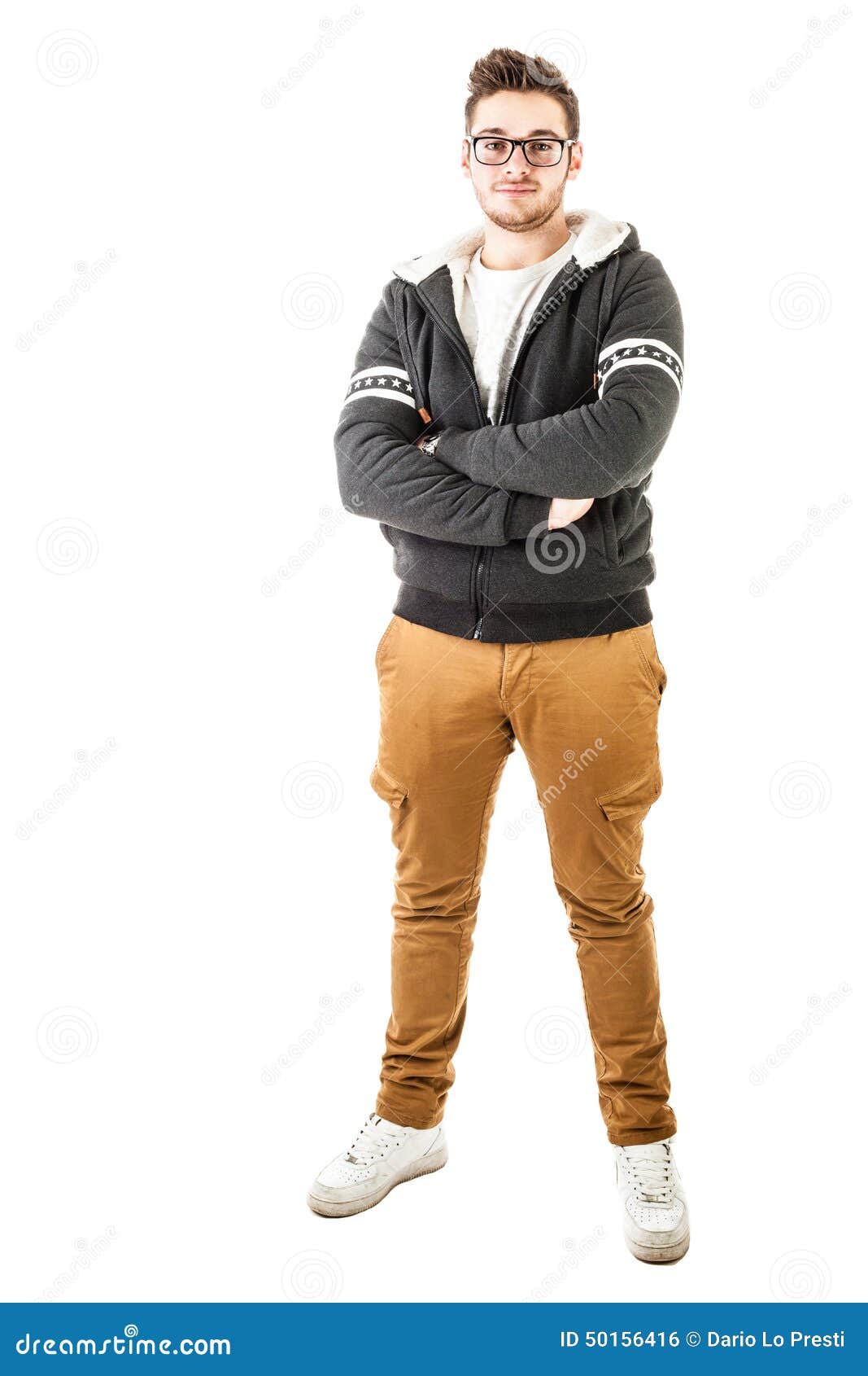 Ragazzo Alla Moda Di Maglia Con Cappuccio Fotografia Stock - Immagine ...