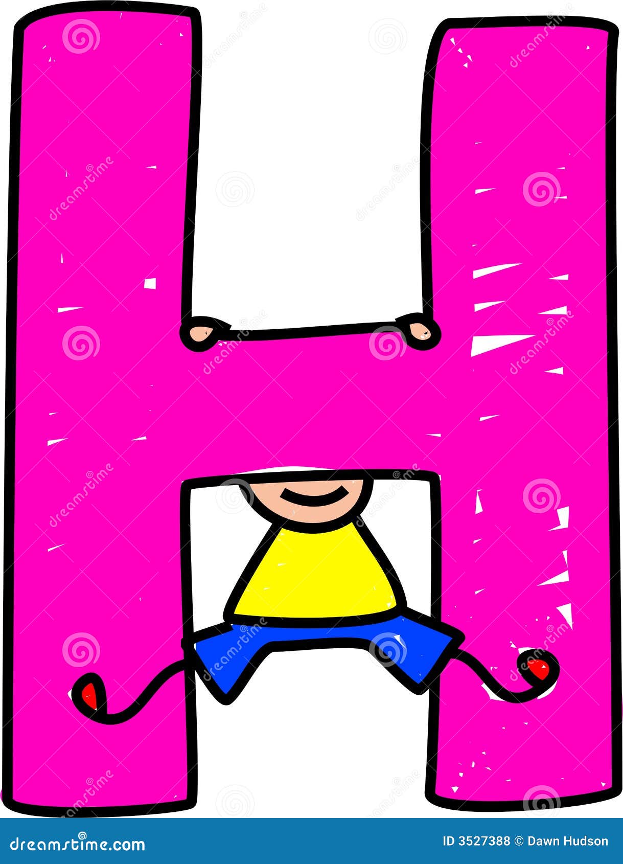 Ragazzo della lettera H illustrazione vettoriale. Illustrazione di ...