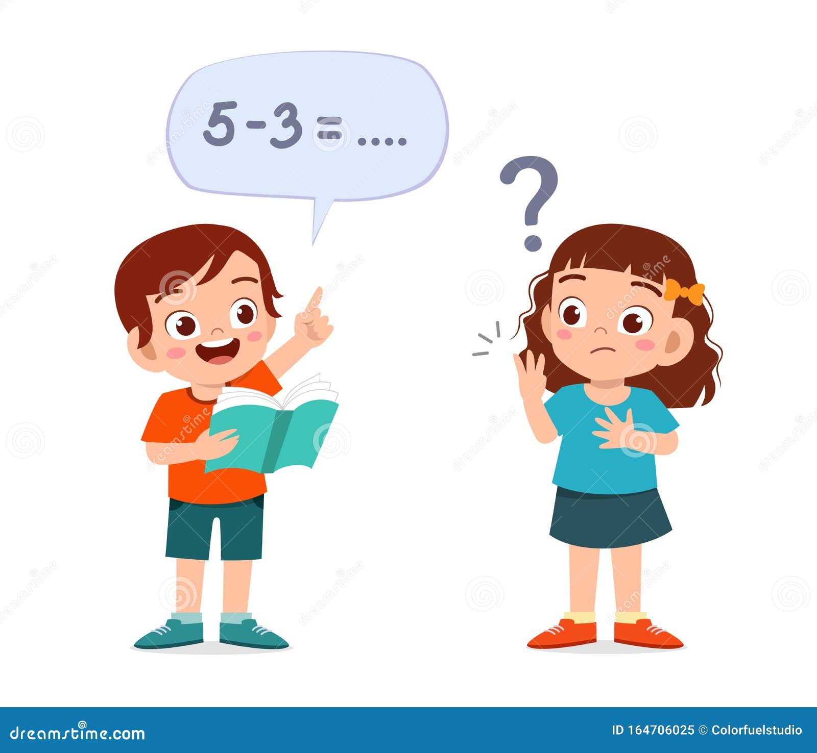 Ragazzo E Ragazza Felici Studia Matematica Illustrazione Vettoriale ...