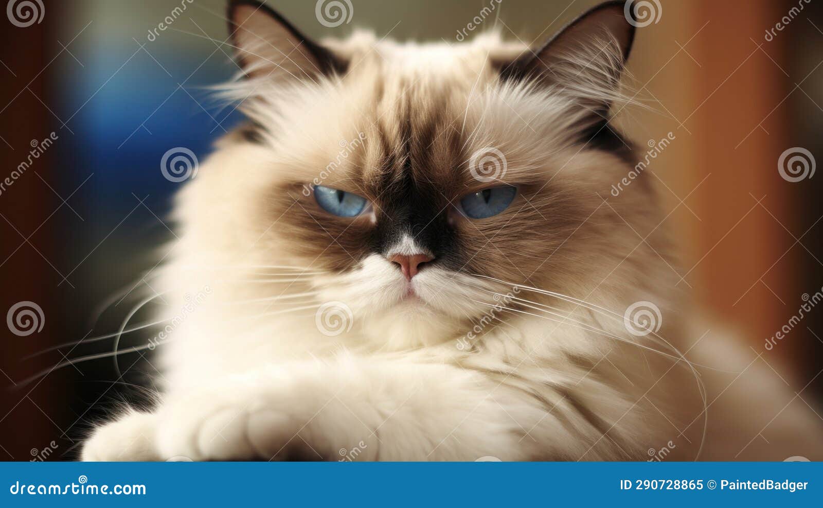 Ragdoll Cat Looking Miserable Stock Illustration - Illustration of ...