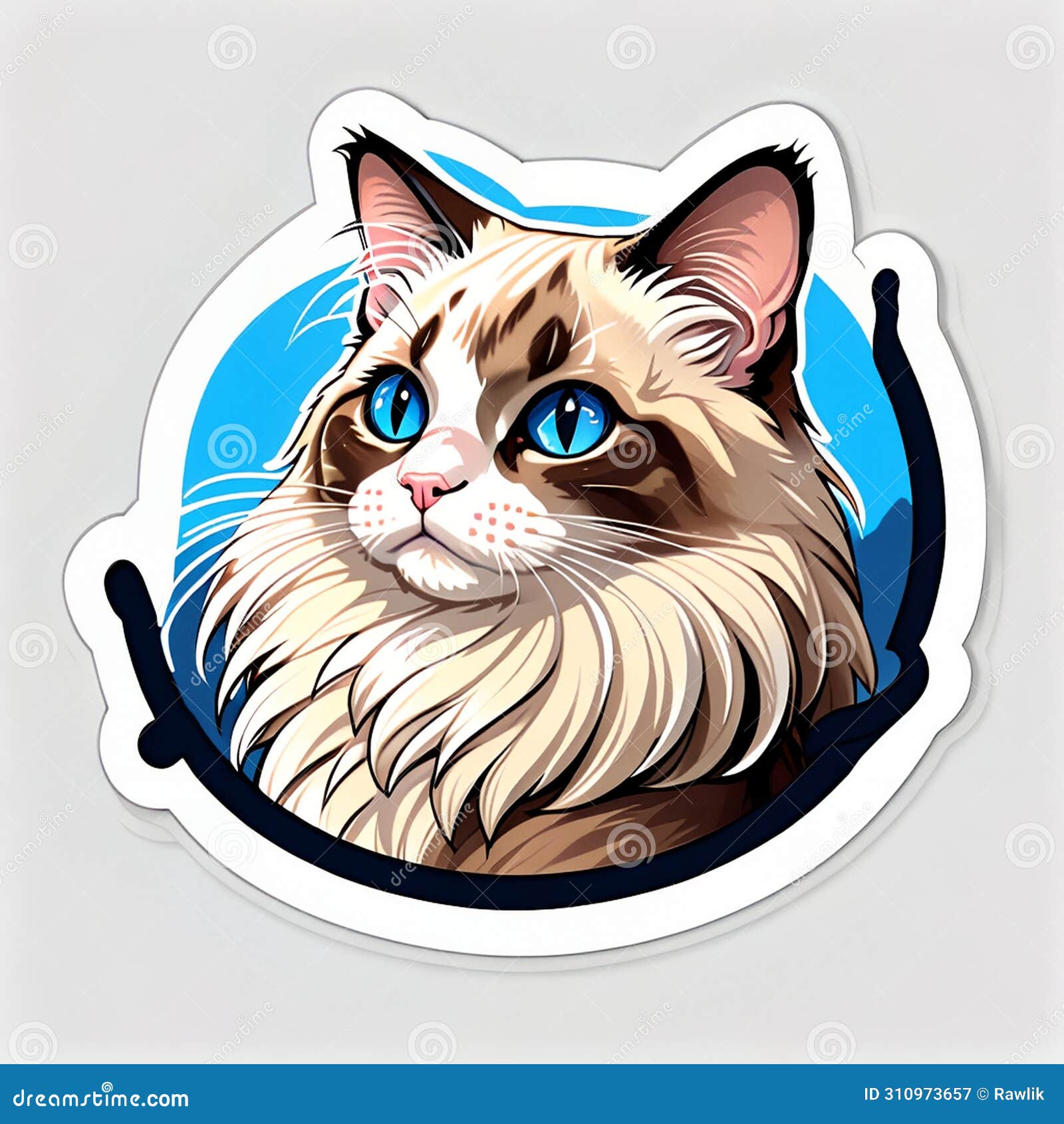 Ragdoll cat sticker stock image. Image of symbol, decoration - 310973657