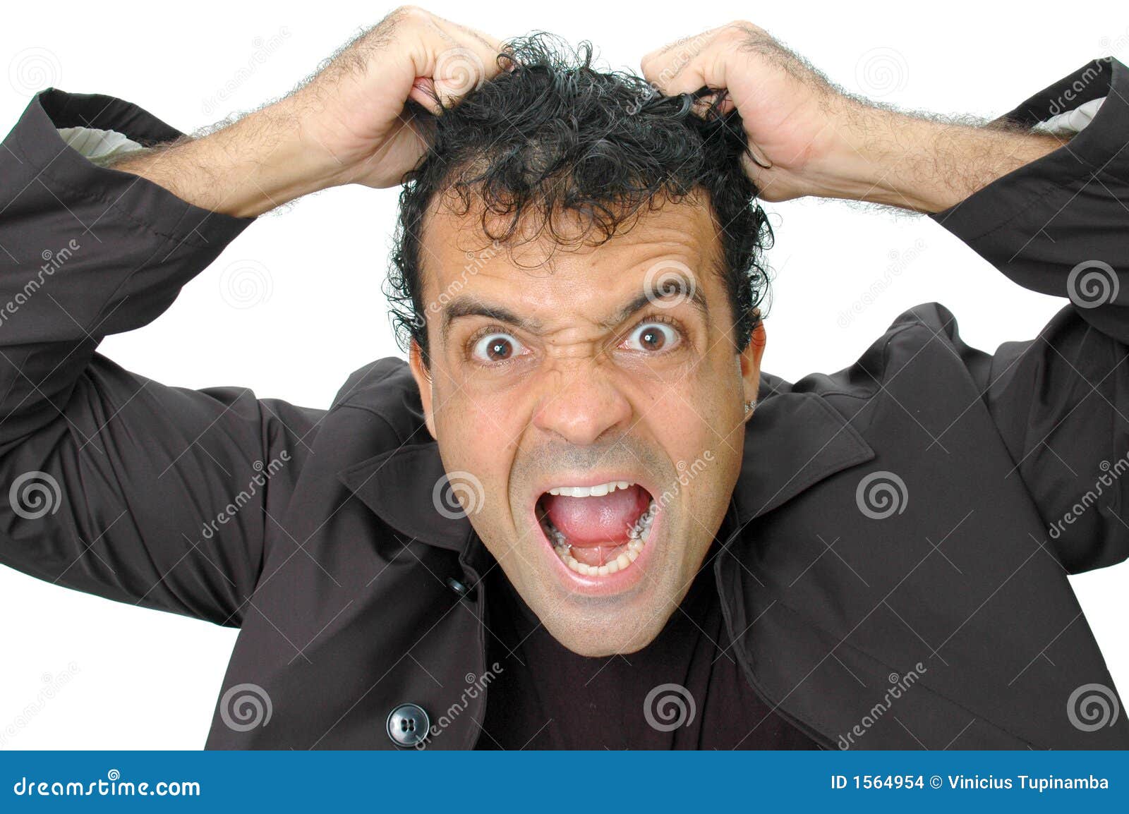 Rage stock photo. Image of bald, earring, handsome, rage - 1564954