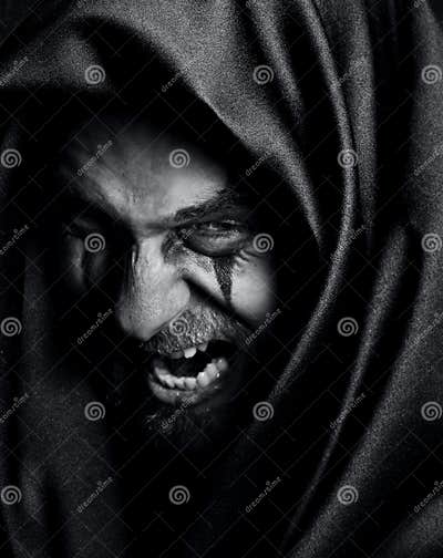 Rage of Angry Evil Spooky Malefic Man Stock Photo - Image of grim ...