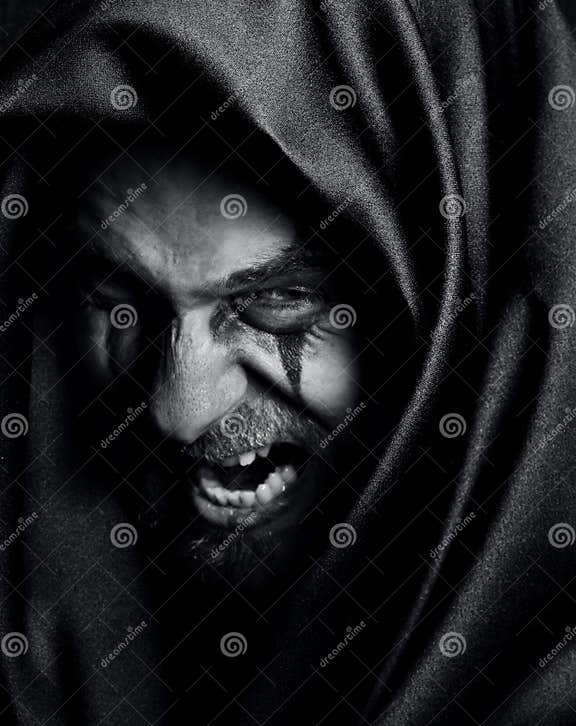 Rage of Angry Evil Spooky Malefic Man Stock Photo - Image of grim ...