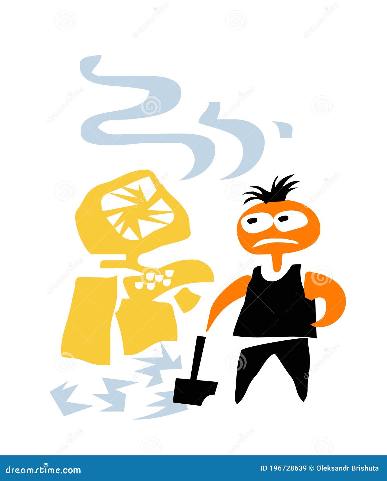 Rage. Angry Office Worker Near Broken Computer Stock Illustration ...