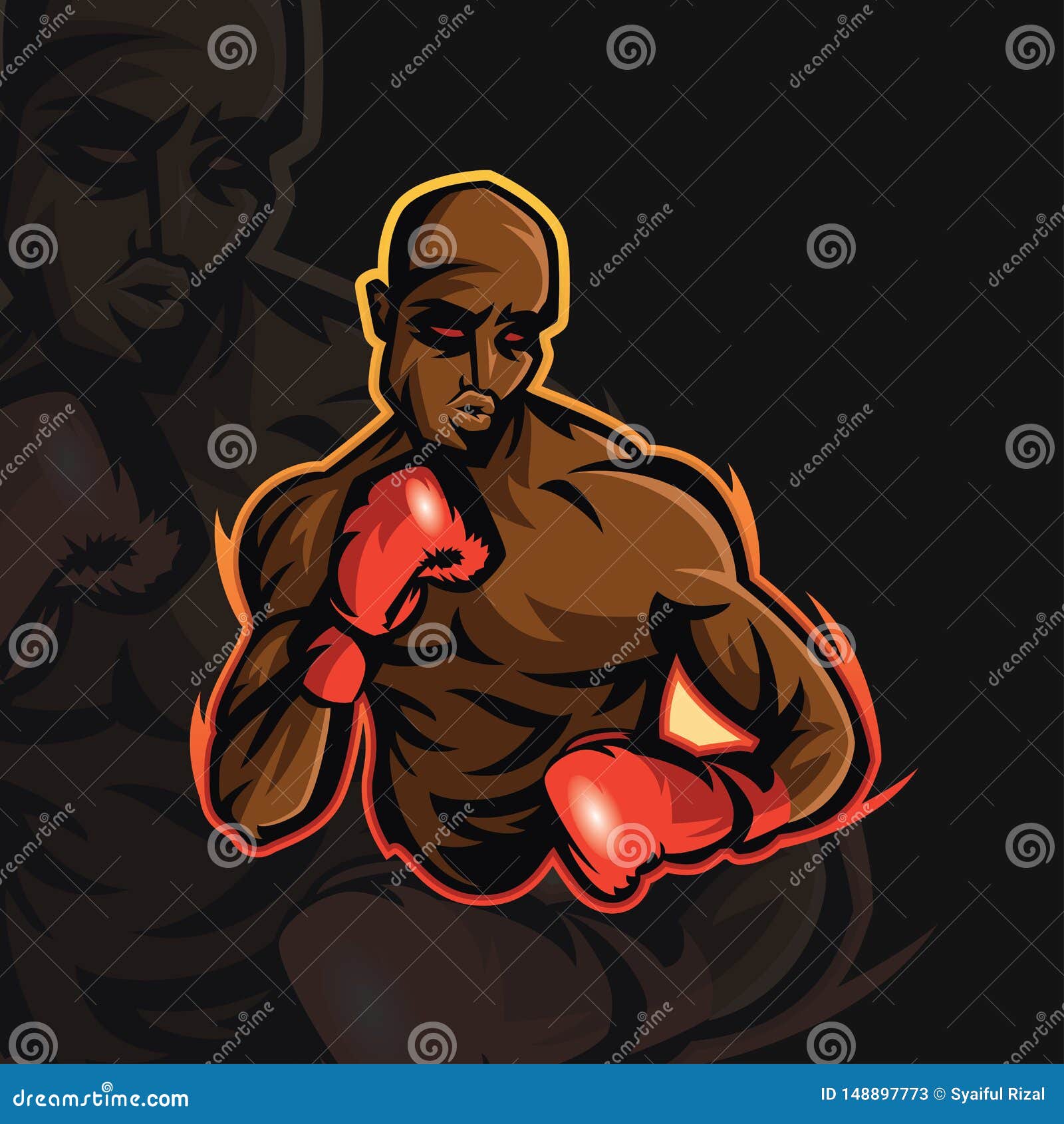 Rage Boxing e sport logo stock vector. Illustration of male - 148897773