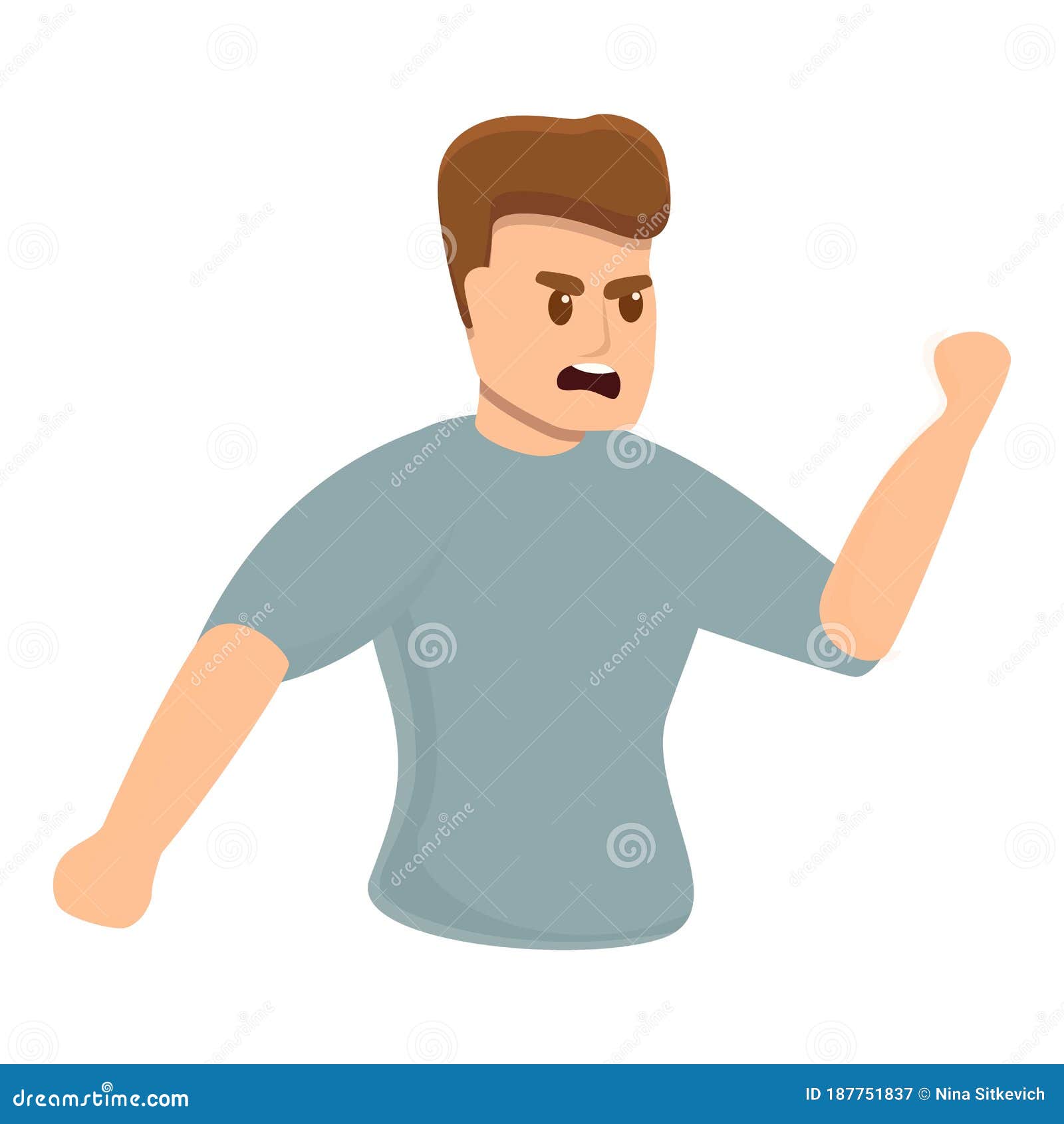 Rage Boy Icon, Cartoon Style Stock Vector - Illustration of scream ...