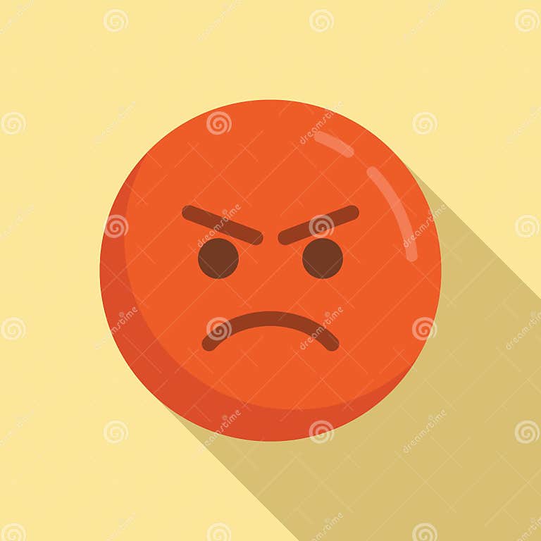 Rage Emoji Icon, Flat Style Stock Vector - Illustration of emoji, feel ...