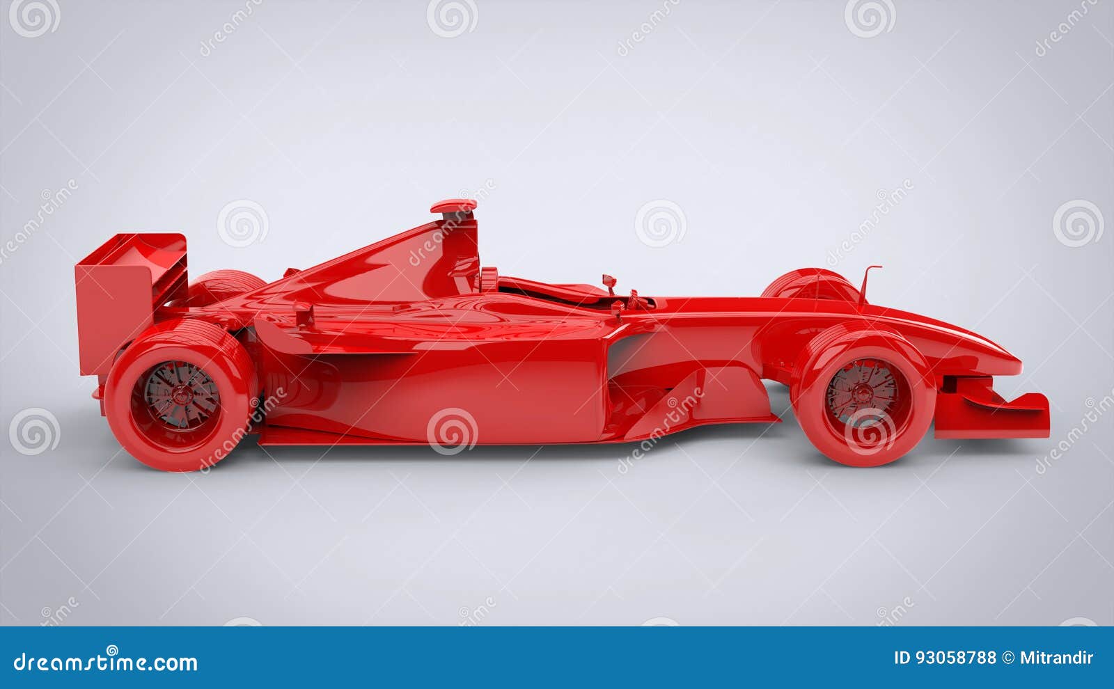 Rage Red, Formula Racing Car - Side View Stock Illustration ...