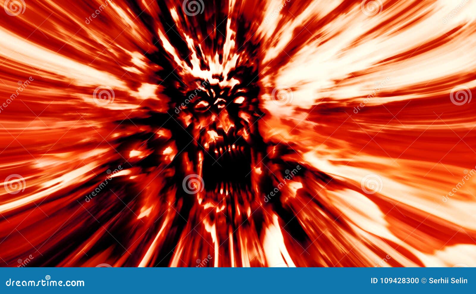 Rage Red Zombie Head. Image in Genre of Horror Stock Photo - Image of ...
