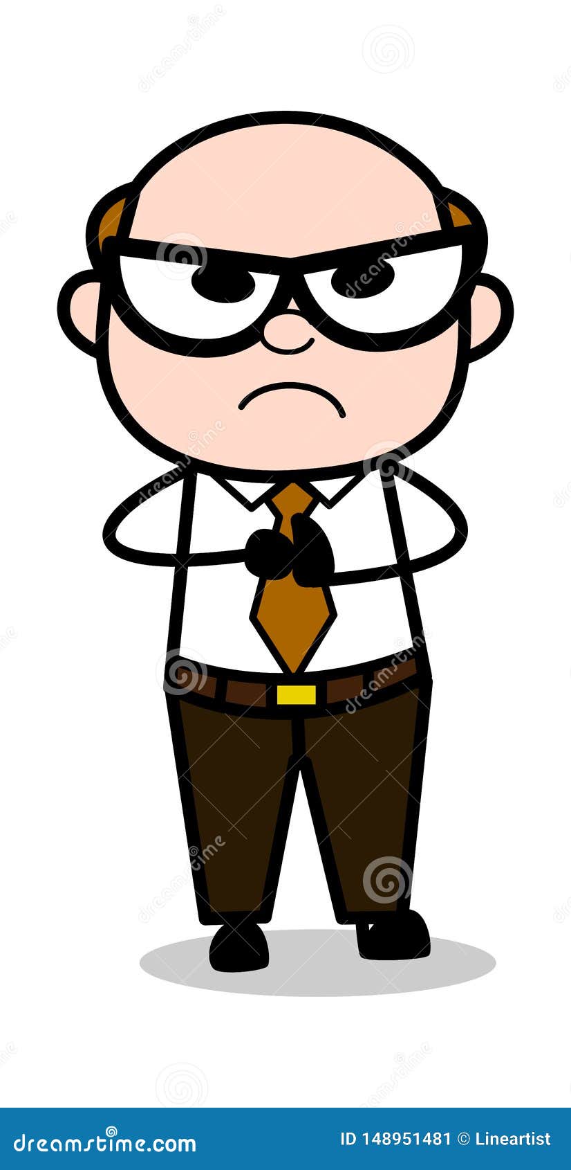 Rage - Retro Cartoon Office Old Boss Man Vector Illustration Stock ...
