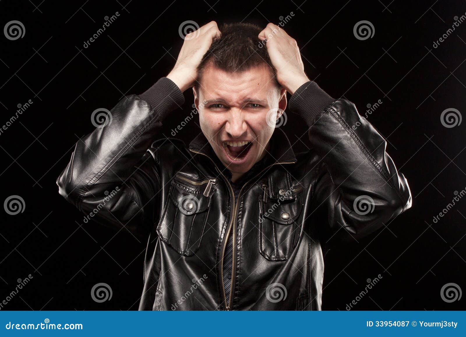 Rage - scream of angry man stock image. Image of wild - 33954087