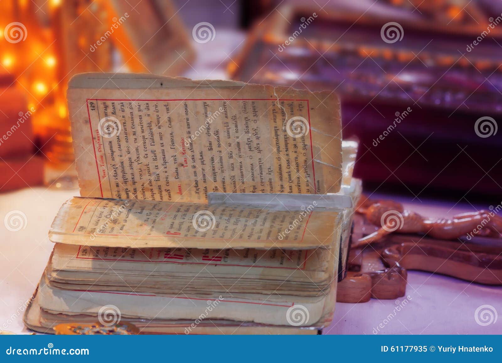 Ragged book of prayers stock image. Image of wooden, crucifix - 61177935