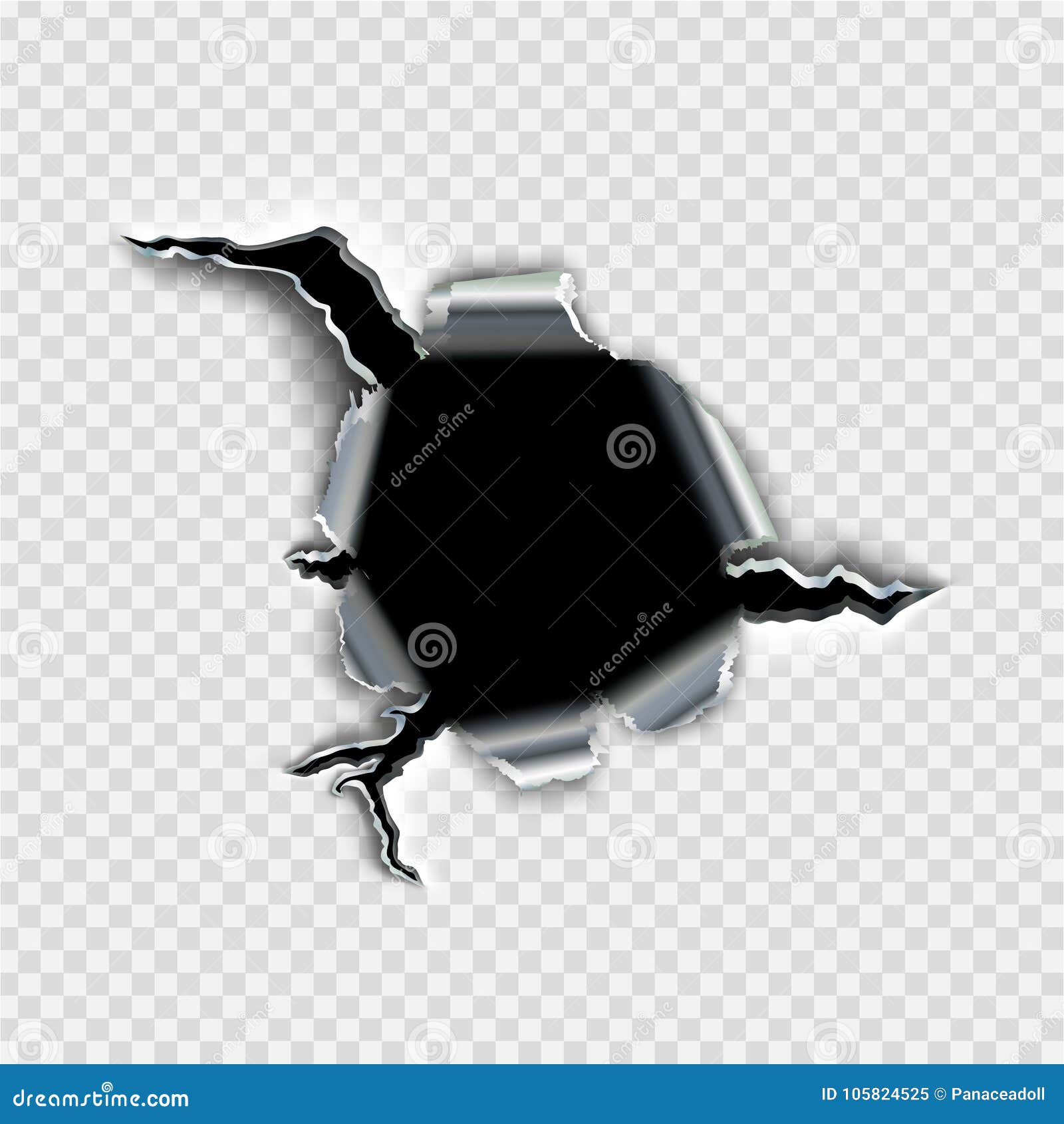 Ragged Bullet Hole Torn in Ripped Metal Stock Illustration ... Ragged Bullet Hole Torn in Ripped Metal Stock Illustration ...