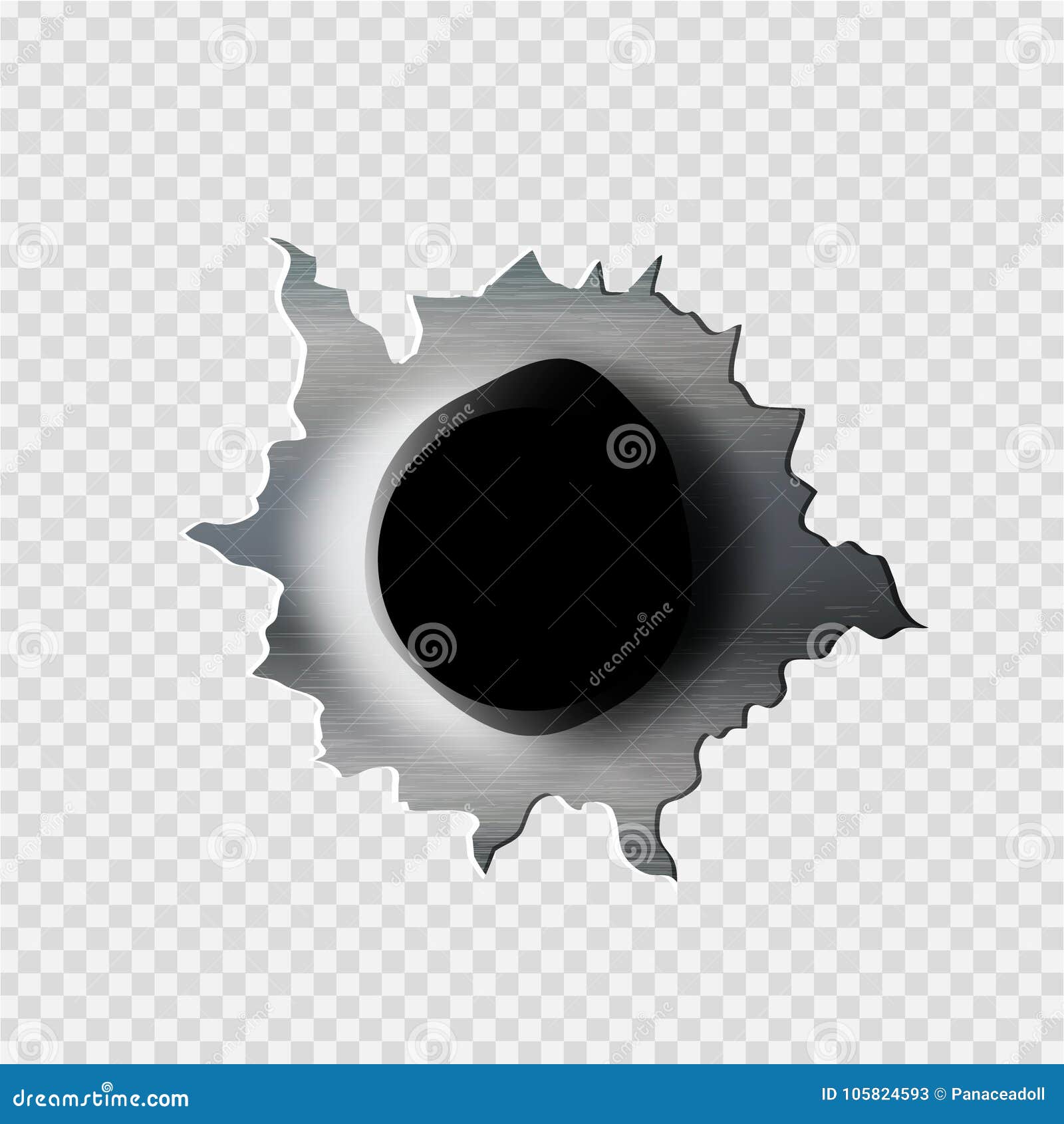 Ragged Bullet Hole Torn in Ripped Metal Stock Illustration ... Ragged Bullet Hole Torn in Ripped Metal Stock Illustration ...
