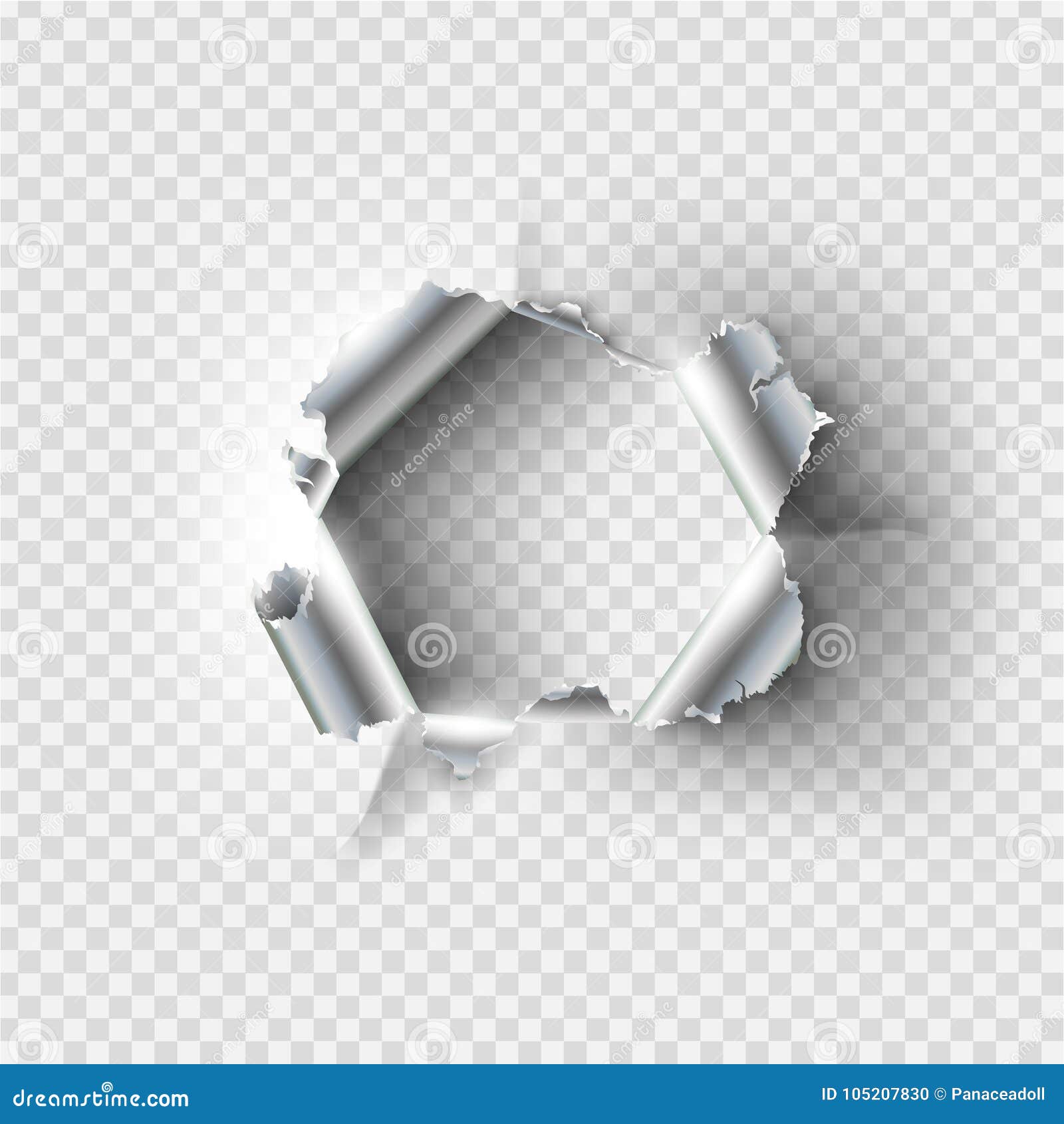 Ragged Hole Torn in Ripped Metal Stock Illustration - Illustration of ...