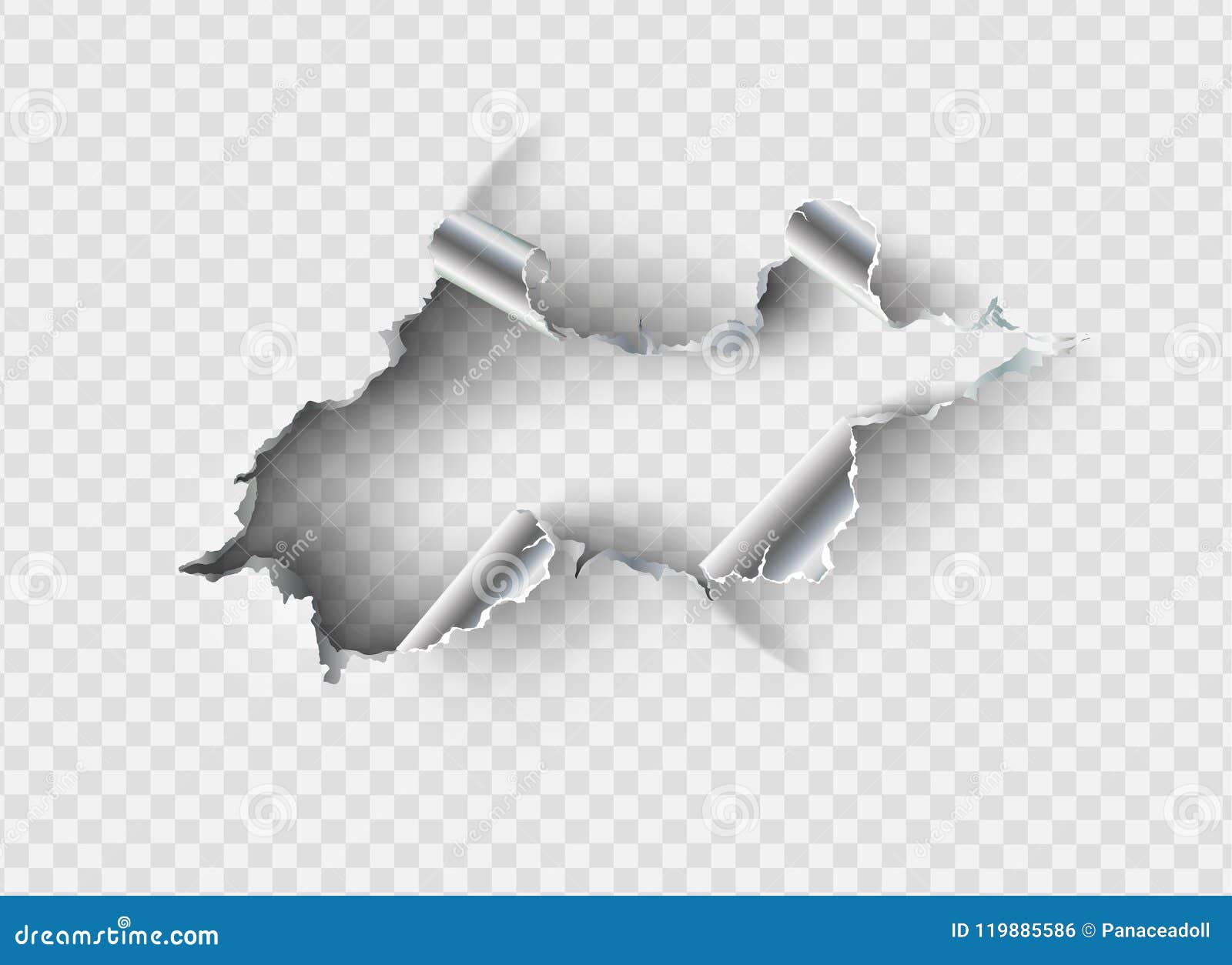 Ragged Hole Torn in Ripped Metal Stock Illustration - Illustration of ...