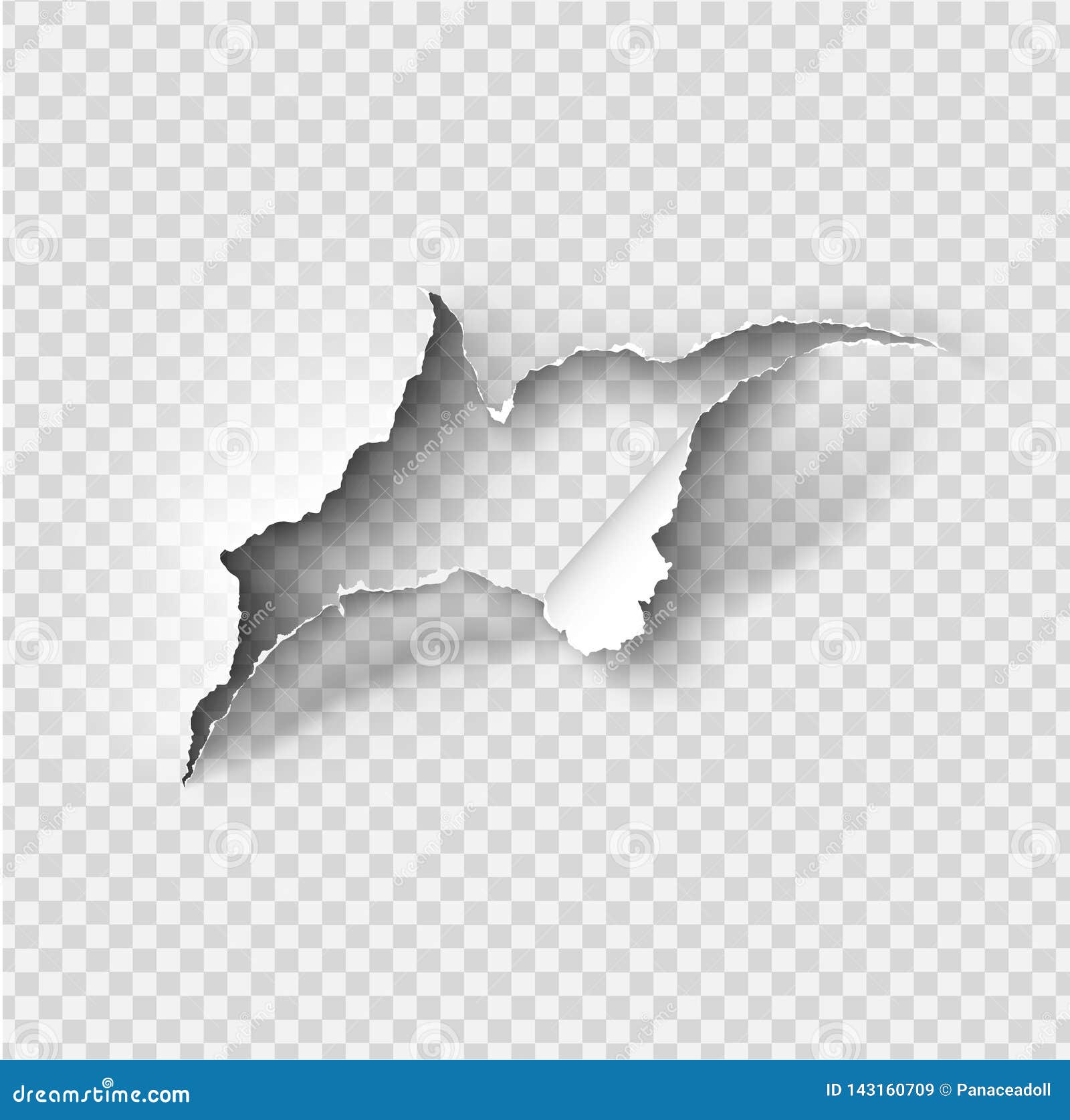 Ragged Hole Torn In Ripped Paper On Transparent Stock Image ...