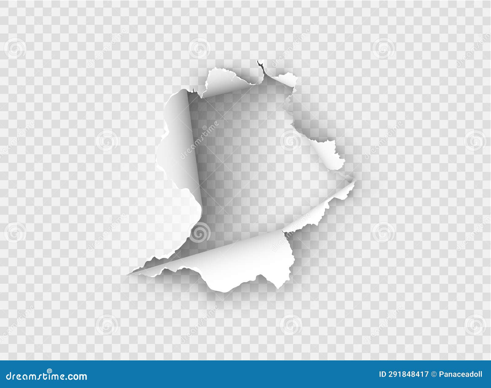 Ragged Hole Torn In Ripped Paper On Transparent Background Cartoon ...