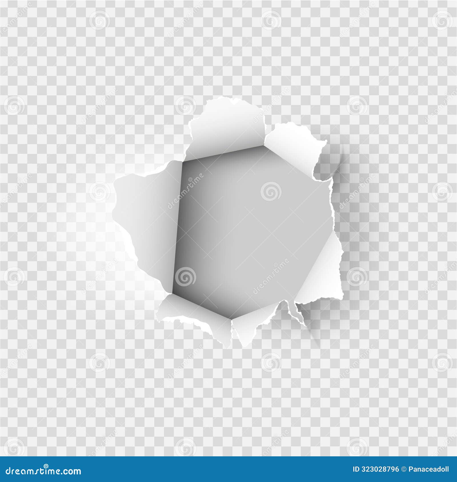 Ragged Hole Torn in Ripped Paper on Transparent Background Stock Vector ...