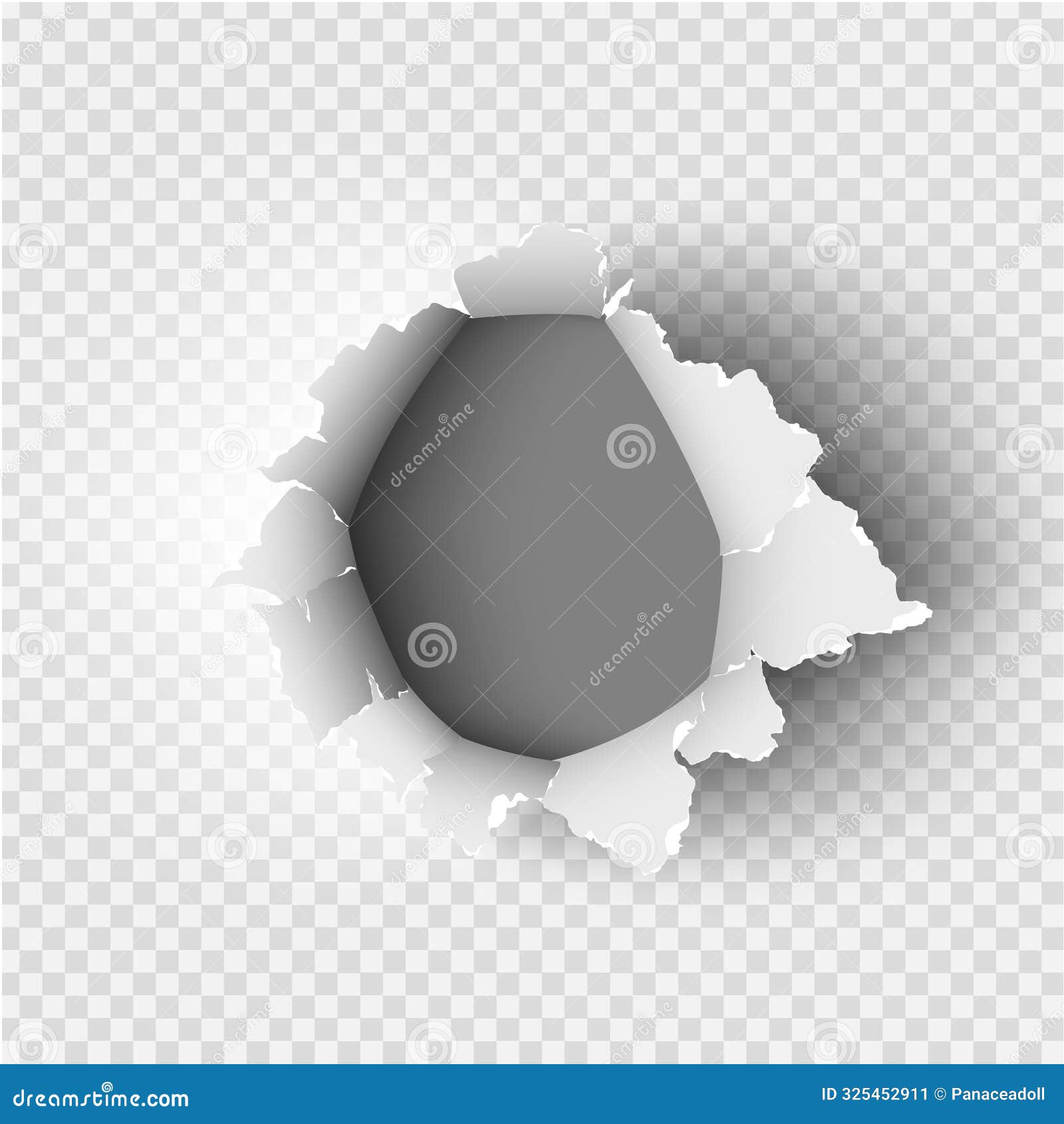 Ragged Hole Torn In Ripped Steel On Transparent Background Royalty-Free ...