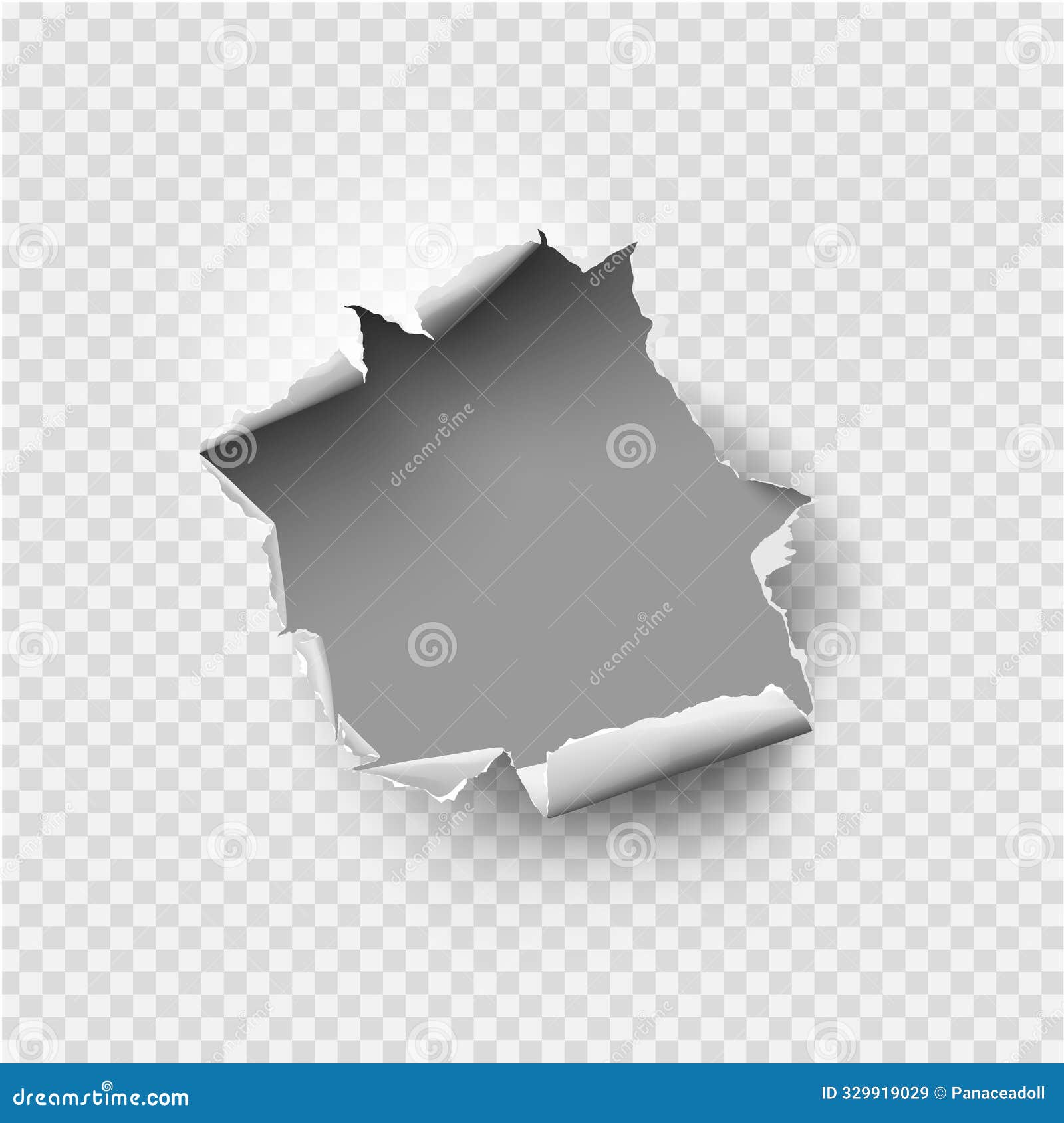 Ragged Hole Torn in Ripped Paper on Transparent Background Stock Vector ...