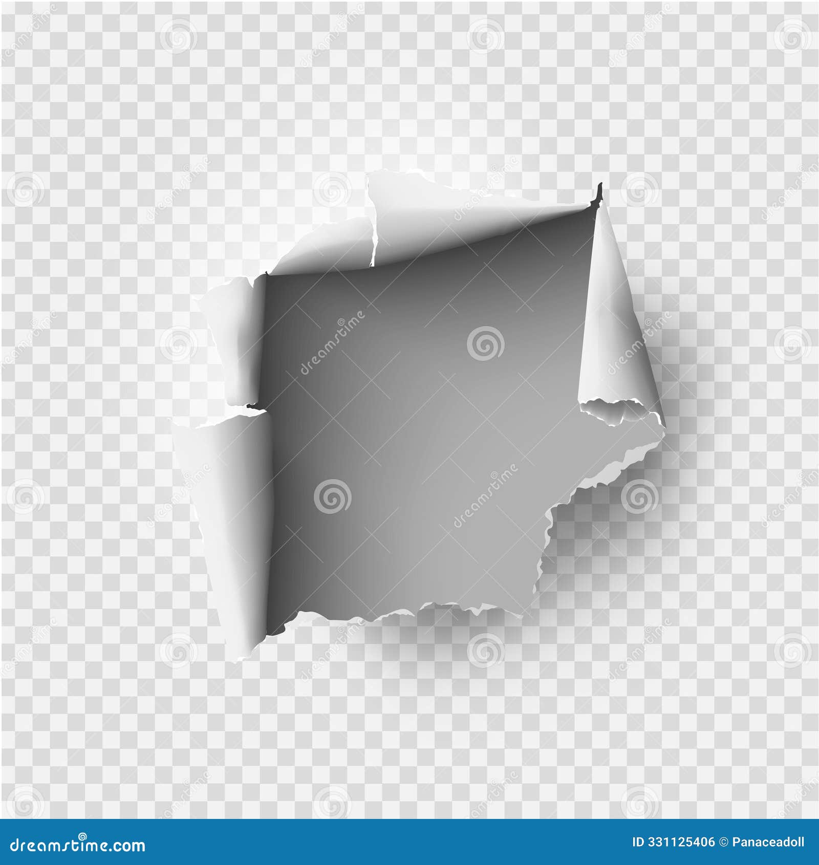 Ragged Hole Torn In Ripped Paper On Transparent Background Cartoon ...