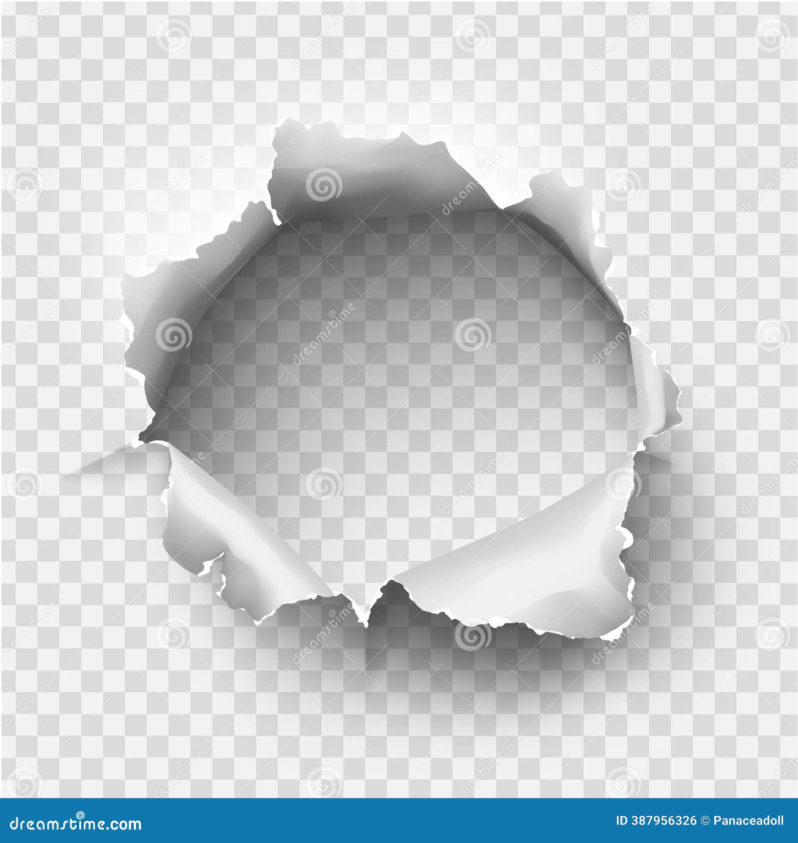 Ragged Hole Torn In Ripped Paper On Transparent Background Vector ...