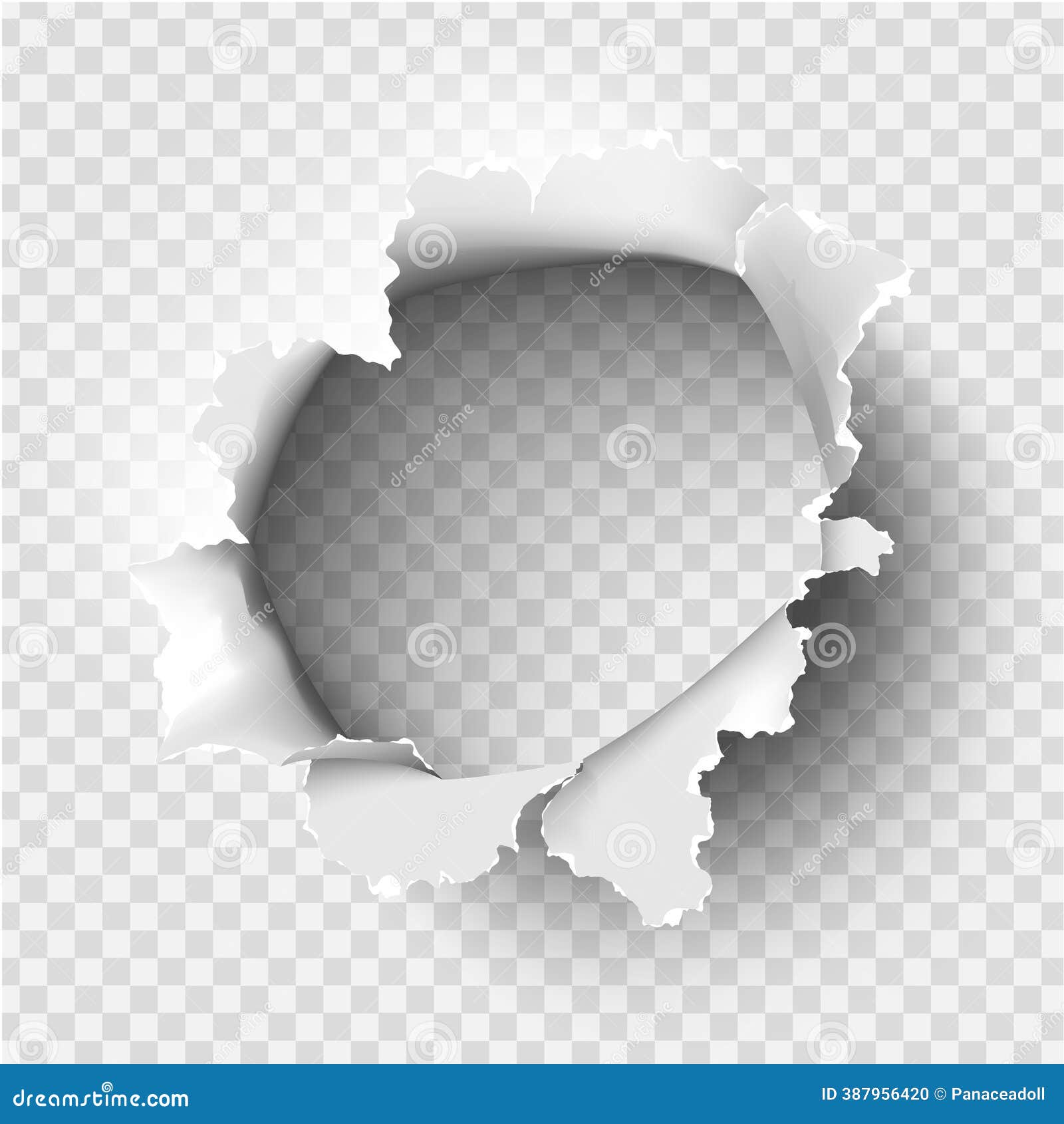 Ragged Hole Torn In Ripped Paper On Transparent Background Vector ...
