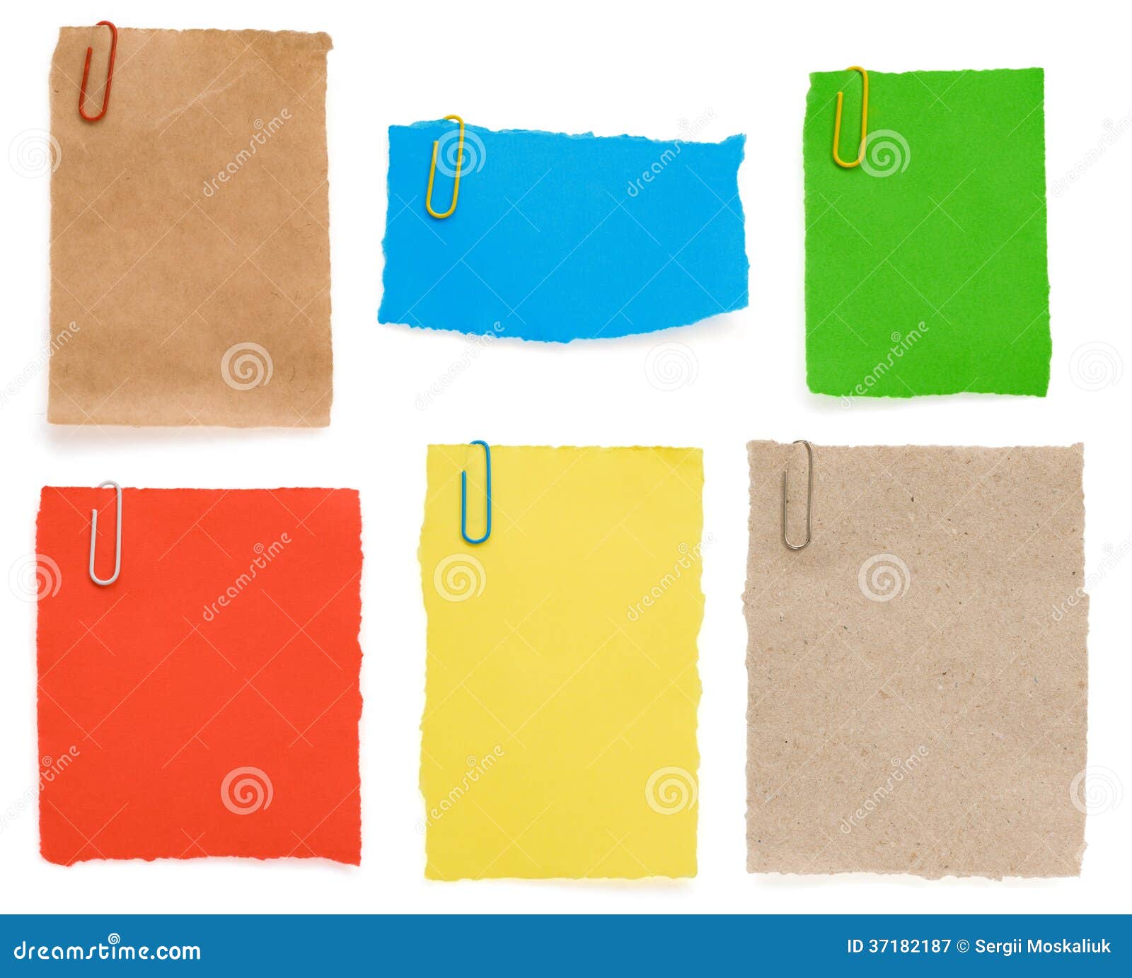Ragged note paper and clip stock image. Image of wall - 37182187