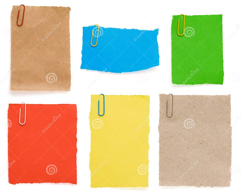 Ragged note paper and clip stock image. Image of wall - 37182187