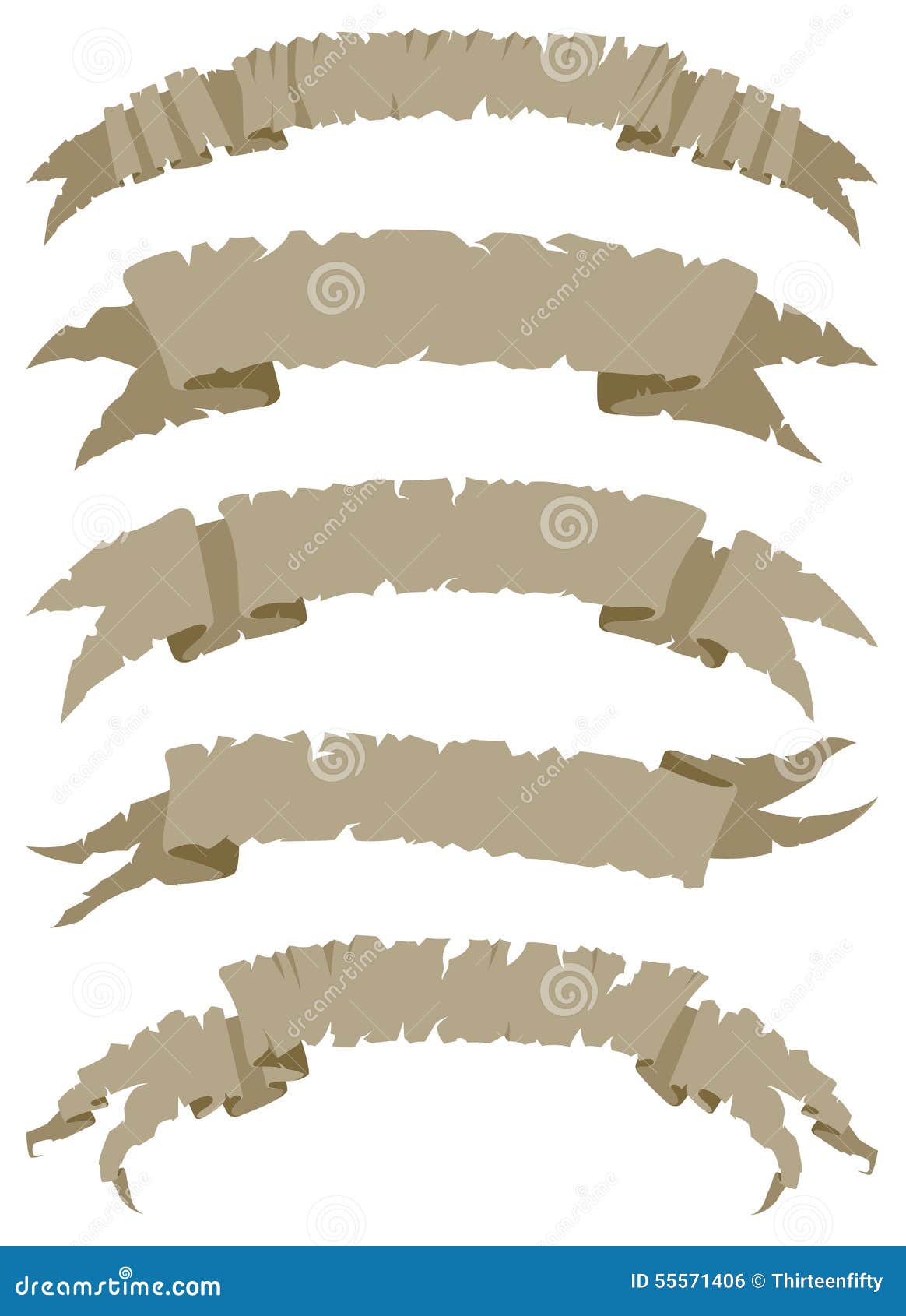 Blank Ragged and Tattered Banners Vector Graphic Illustration Set Stock ...