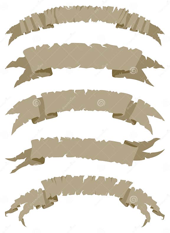 Blank Ragged and Tattered Banners Vector Graphic Illustration Set Stock ...