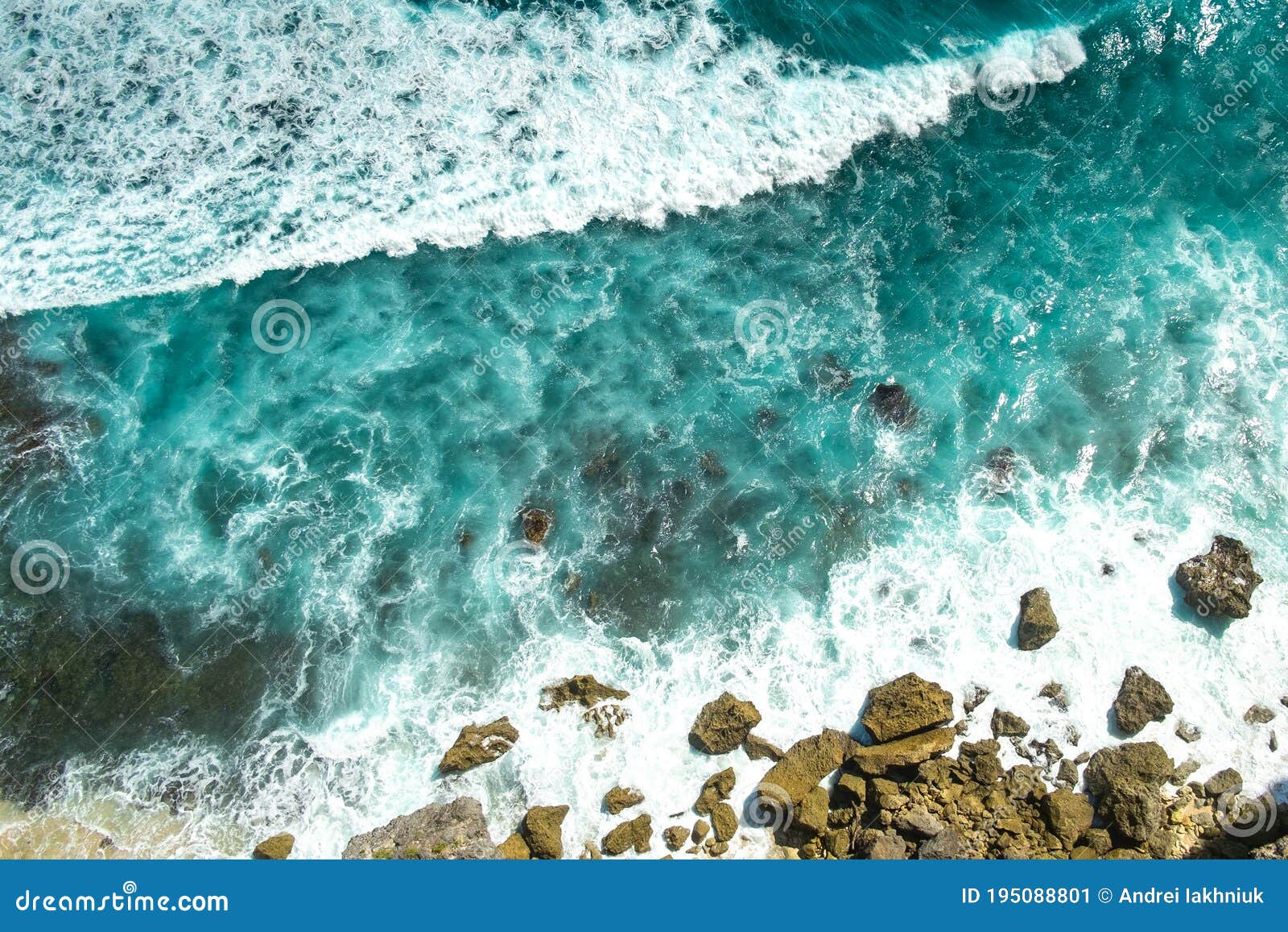 Raging Blue Waves of the Ocean Run and Break Stock Image - Image of ...