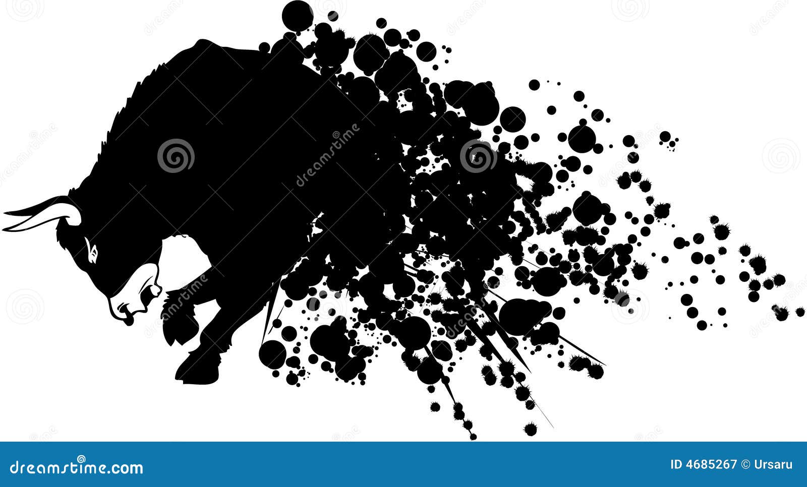 Raging bull stock vector. Illustration of bull, abstract - 4685267