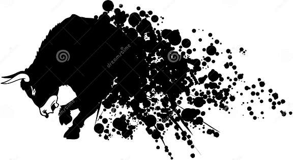 Raging bull stock vector. Illustration of bull, abstract - 4685267