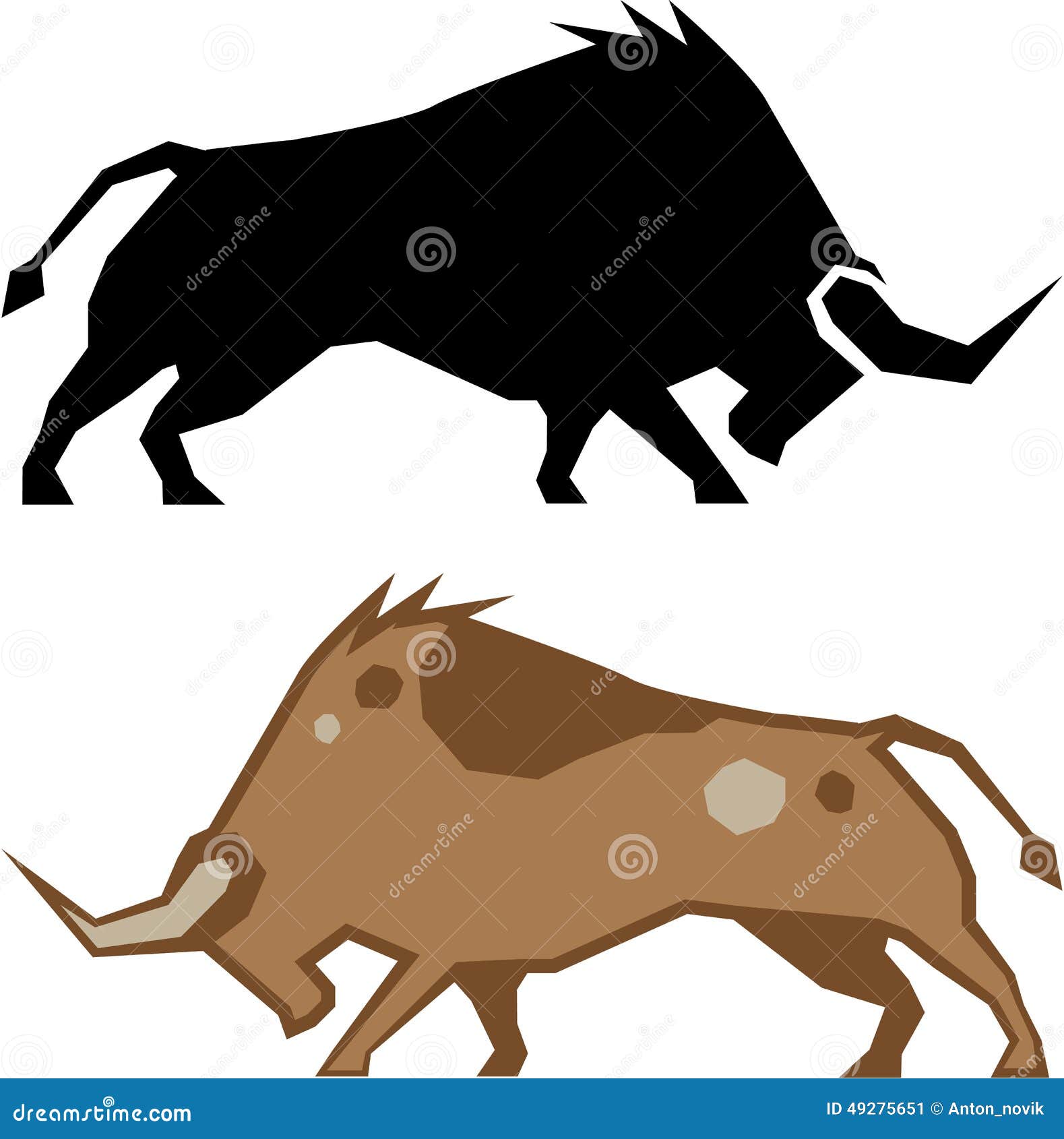 Raging Bull Vector Illustration Cartoon | CartoonDealer.com #346272336