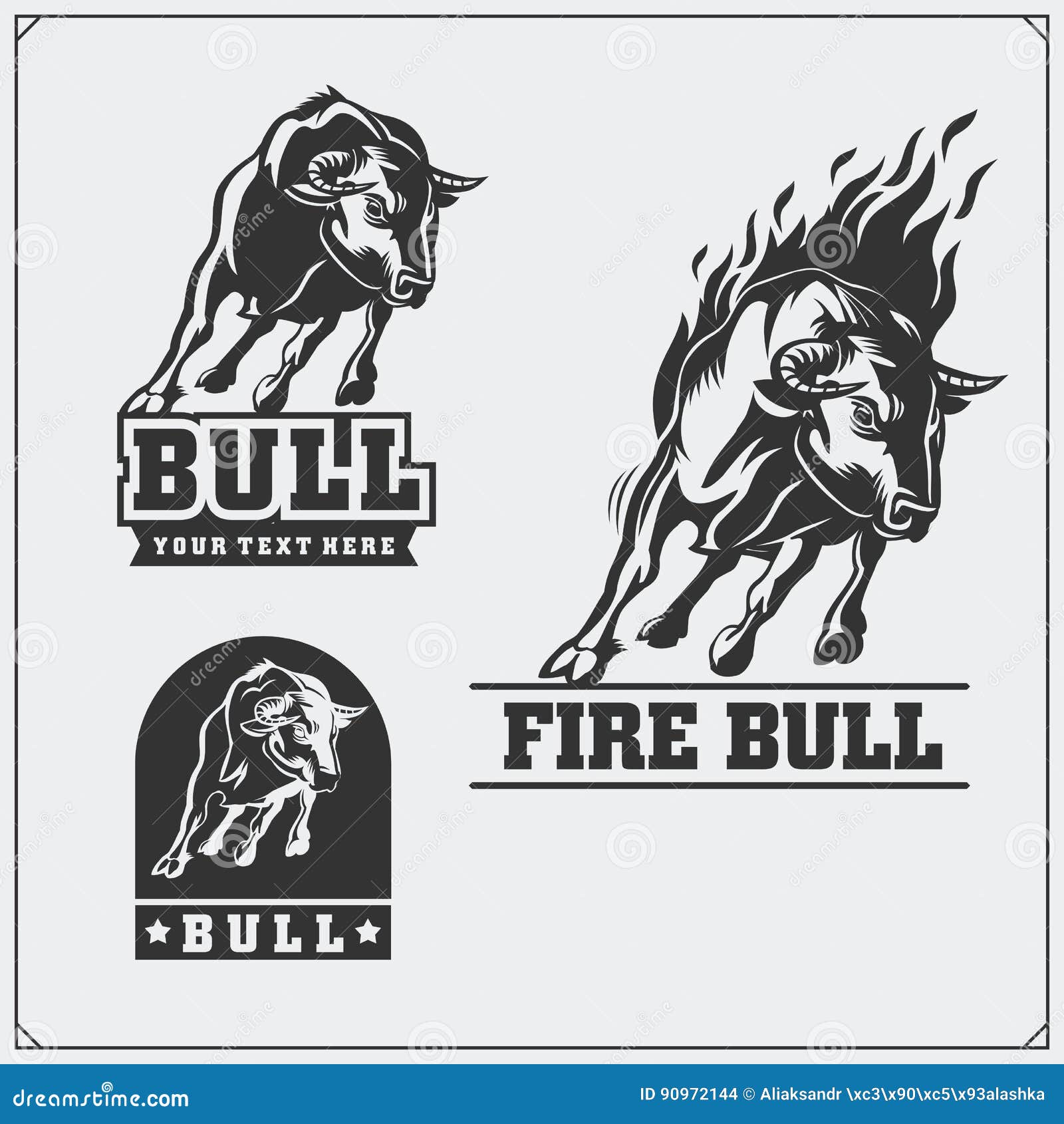 Raging Bull. Vector Emblems, Labels and Badges Stock Vector ...