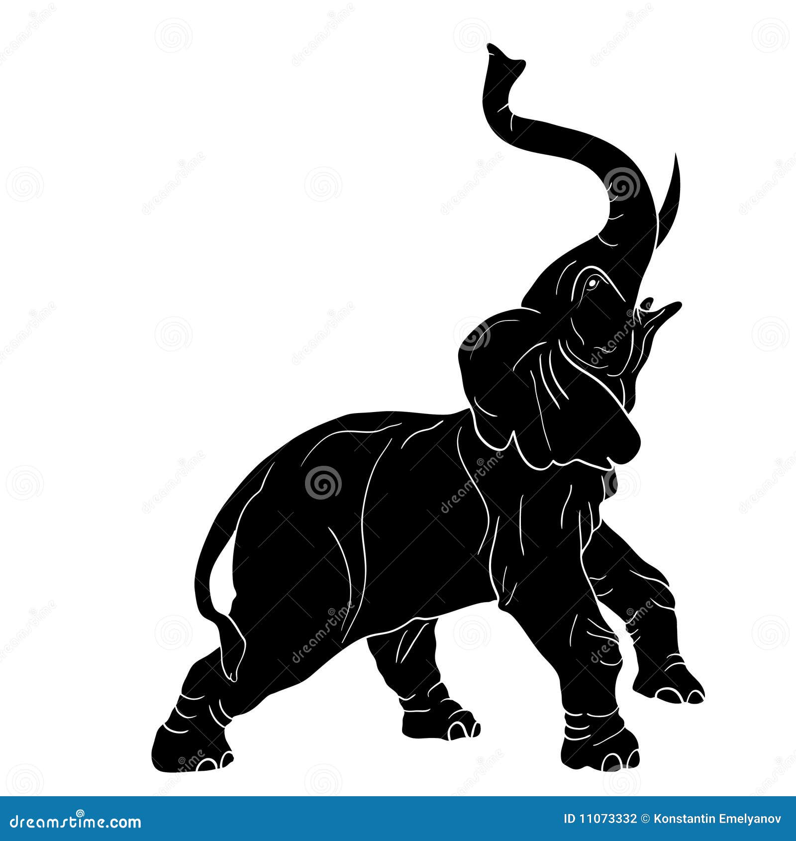 Raging elephant stock vector. Illustration of animal - 11073332