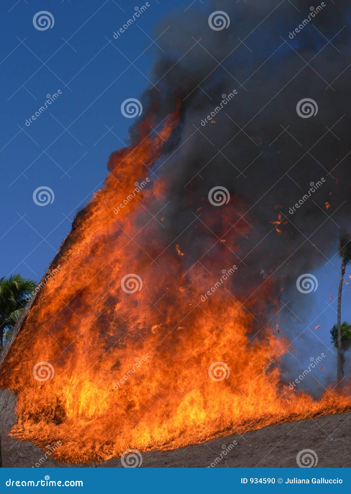 Raging fire outdoors stock photo. Image of tropical, smoke - 934590