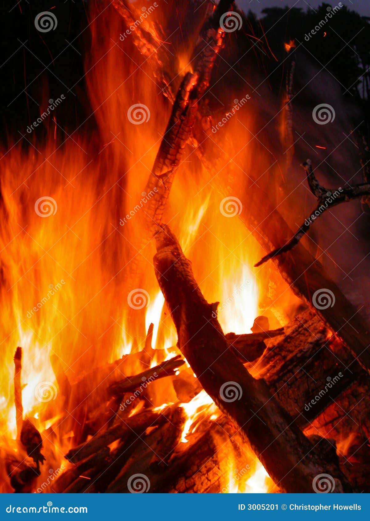 Raging flames of bonfire stock image. Image of rage, orange - 3005201