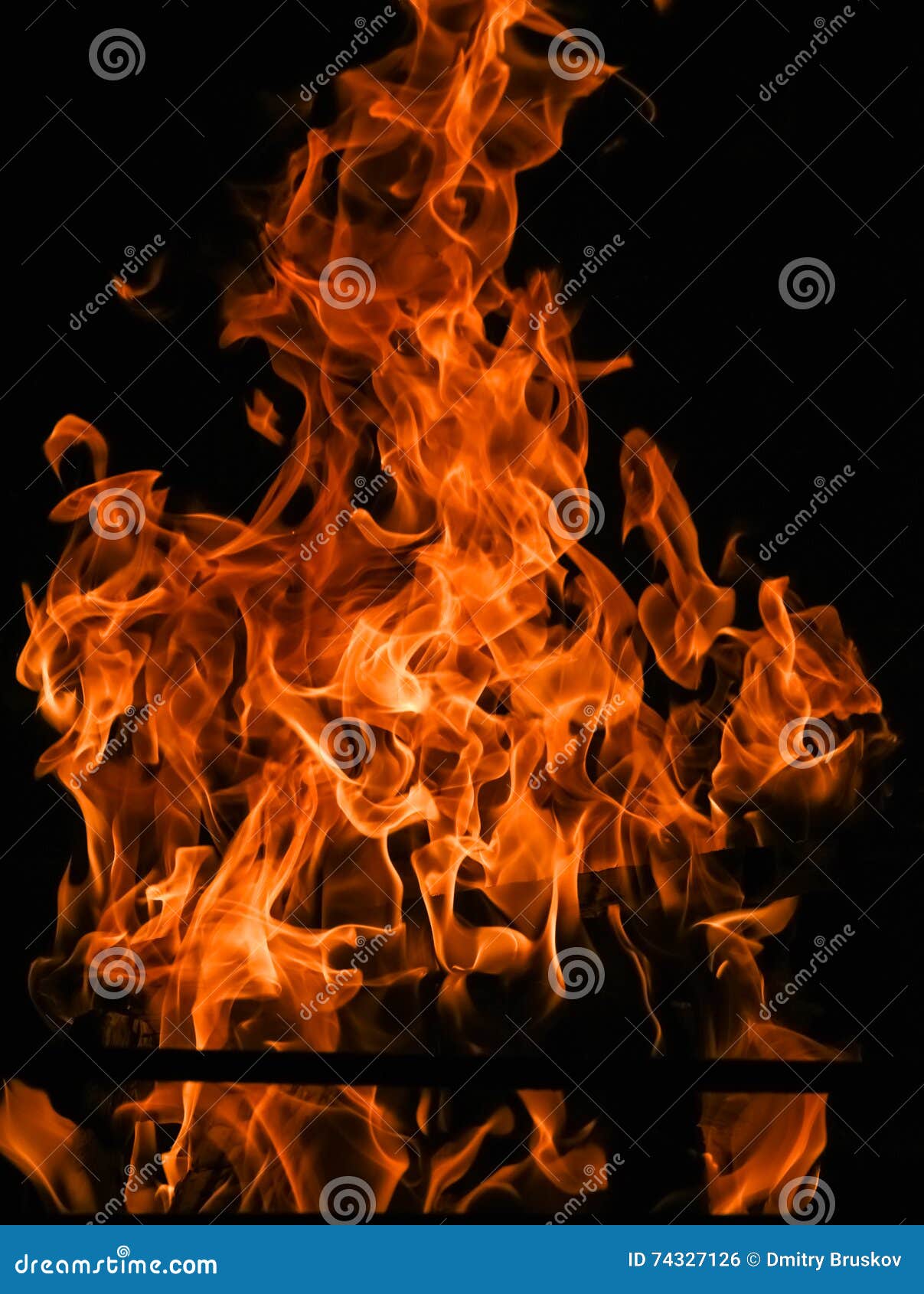 Raging Flames Red Fire Black Background Stock Photo - Image of passion ...