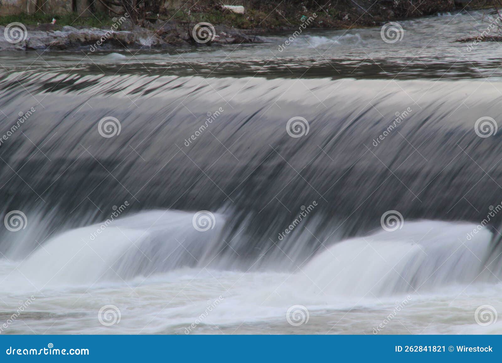 Raging flowing river water stock image. Image of motion - 262841821