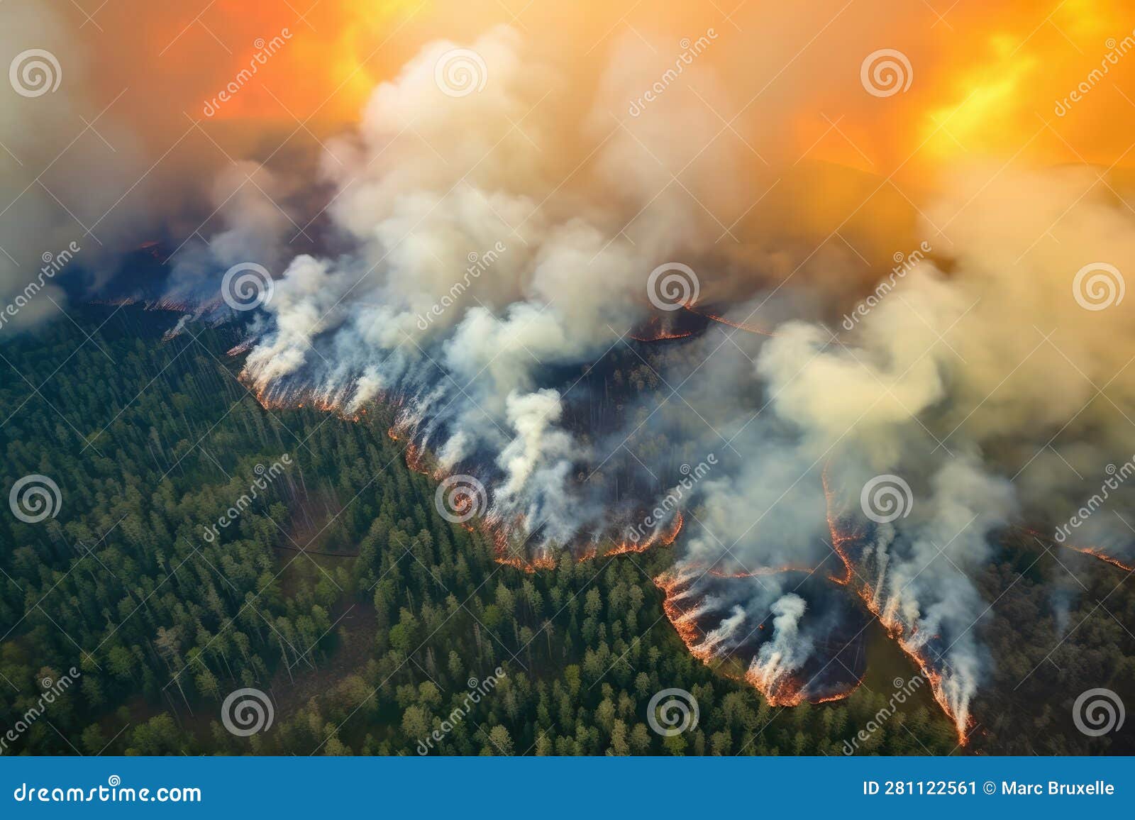 Raging Forest Fire - AI Generated Stock Illustration - Illustration of ...