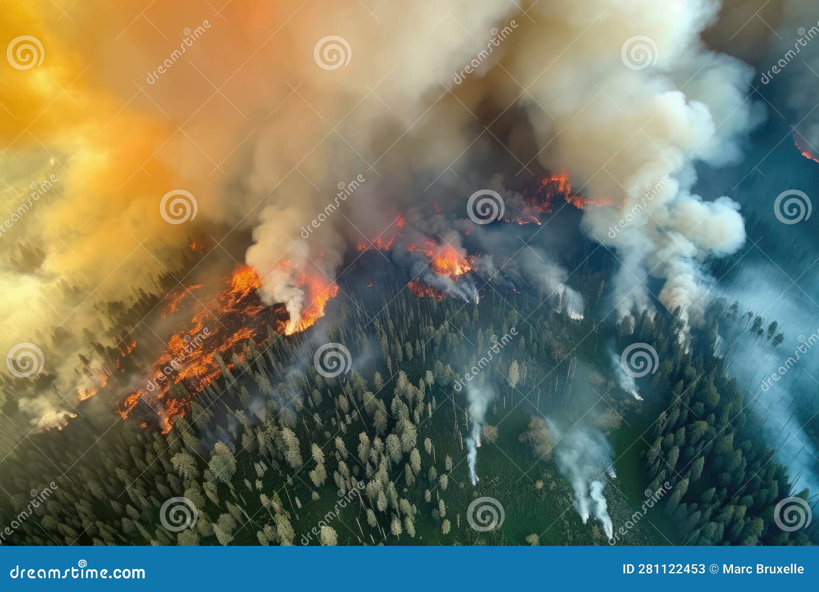 Raging Forest Fire - AI Generated Stock Illustration - Illustration of ...