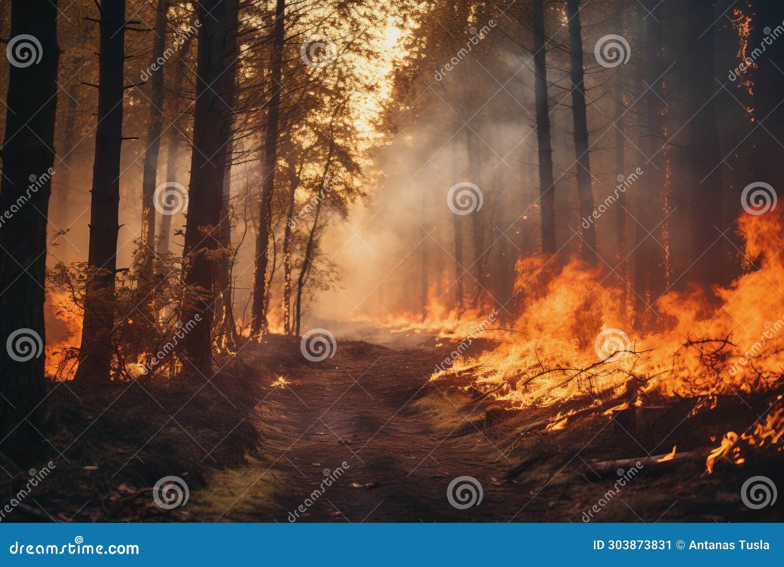 Inferno With Forest On Fire Stock Photography | CartoonDealer.com ...