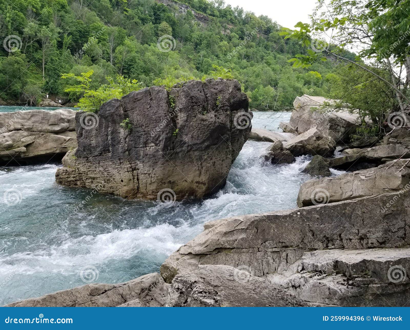 Raging River with Big Rocks in Niagara Falls, Canada Stock Photo ...