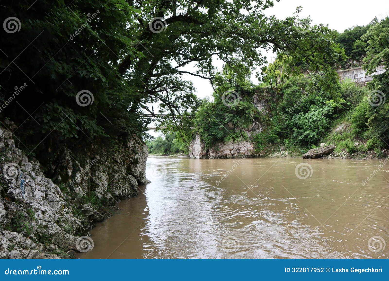 A Raging River in a Canyon. River Tekhuri Stock Photo - Image of nature ...