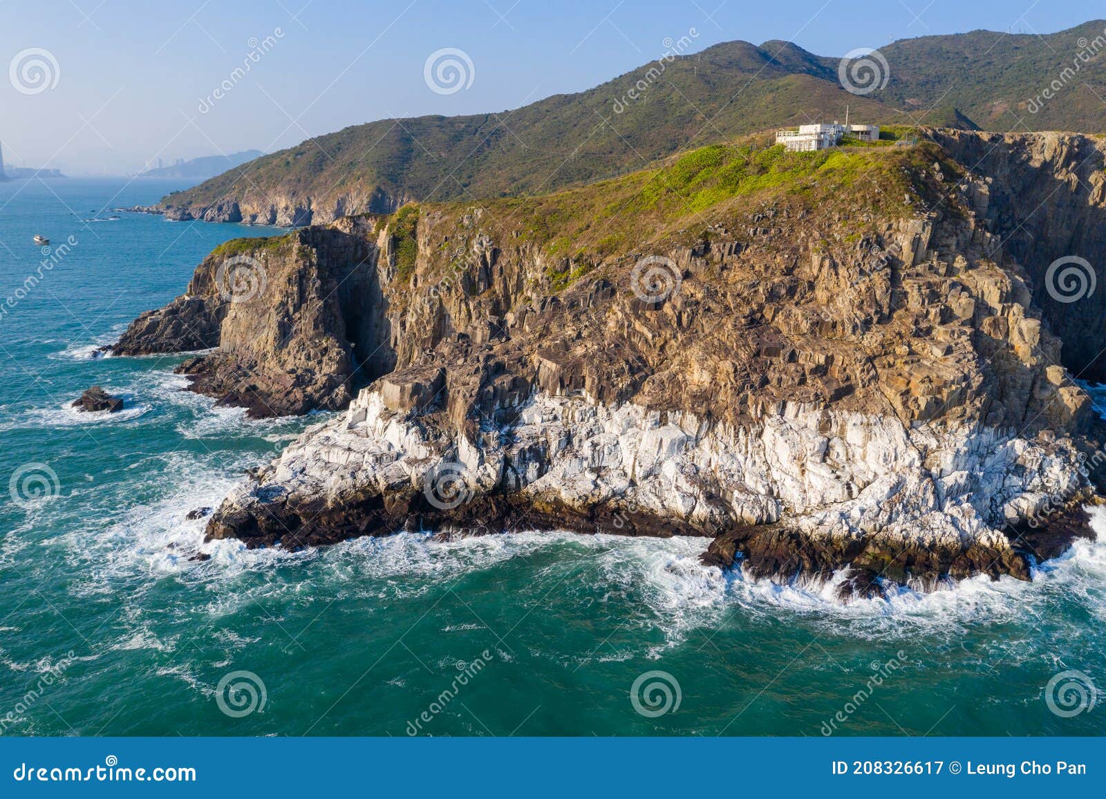 Raging sea on the cliff stock image. Image of cliff - 208326617