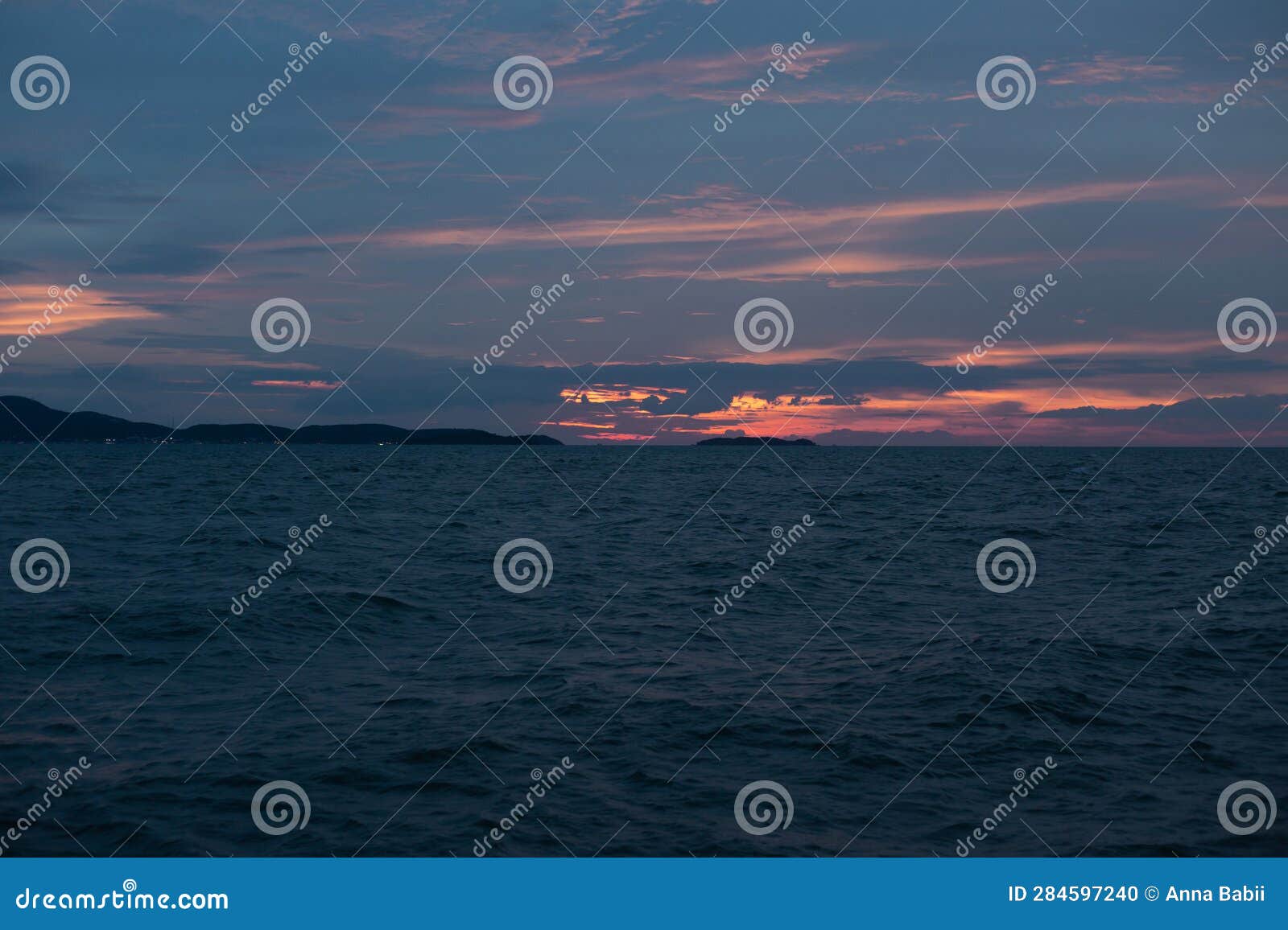 Raging Sea with Sunset Sky Background Stock Photo - Image of travel ...